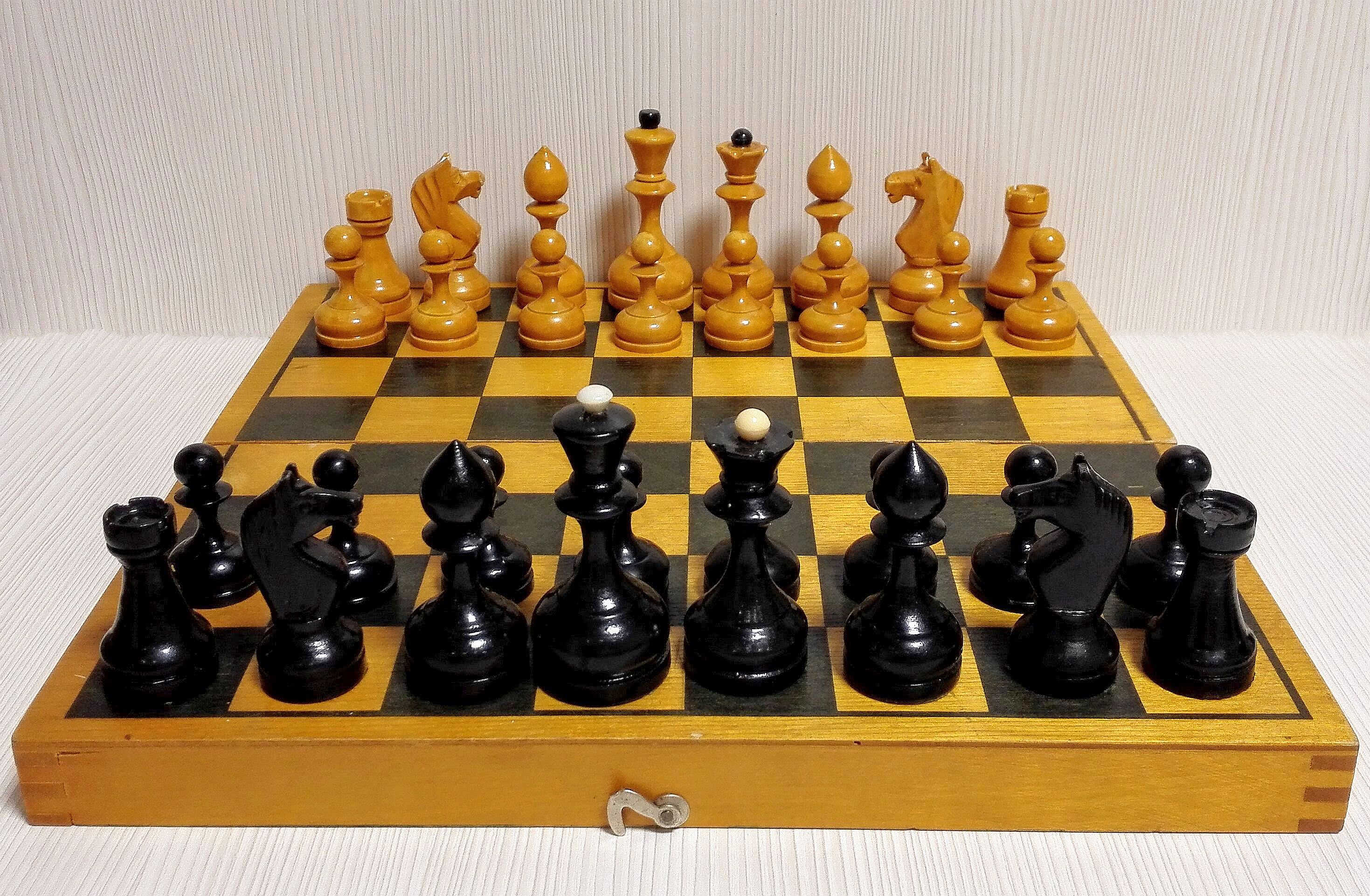 Antique Soviet Wooden Chess set. Russian chess. Chess USSR - Inspire Uplift