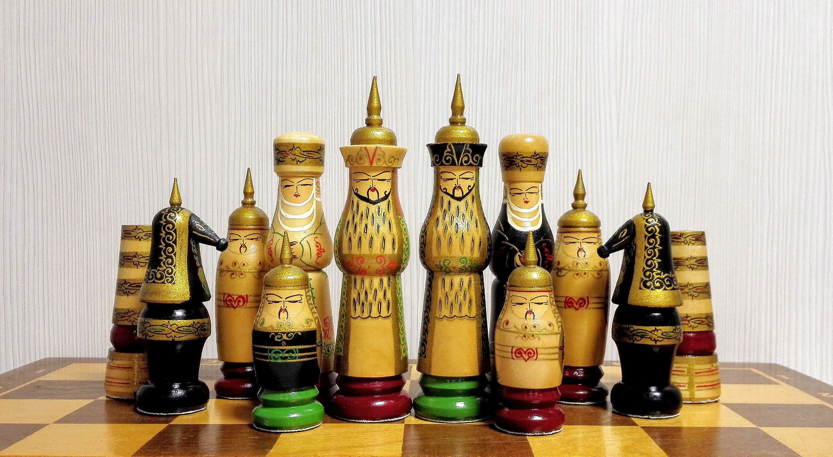 Soviet Antique Wooden Chess set. Russian chess.Vintage chess - Inspire ...