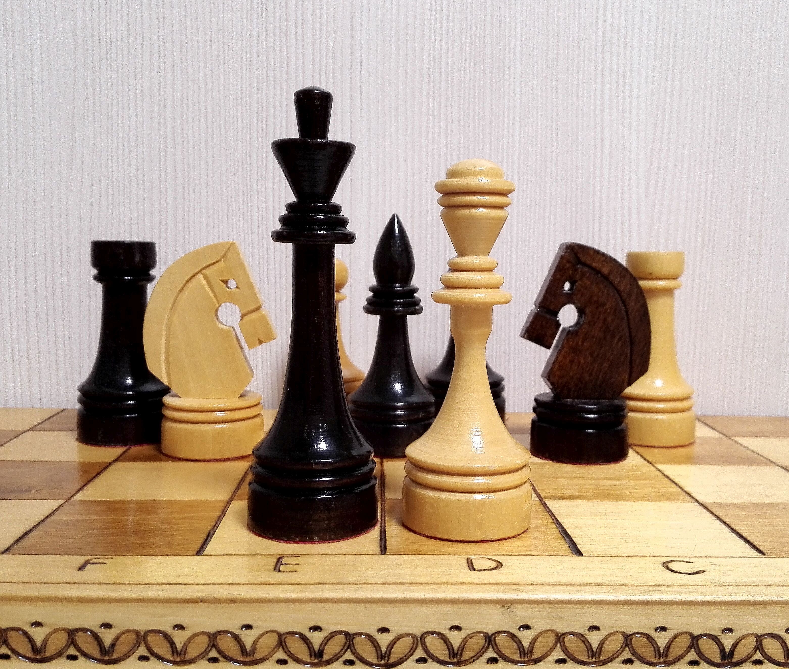 Unique Vintage Soviet Chess Handmade.Antique Russian Wooden | Inspire ...