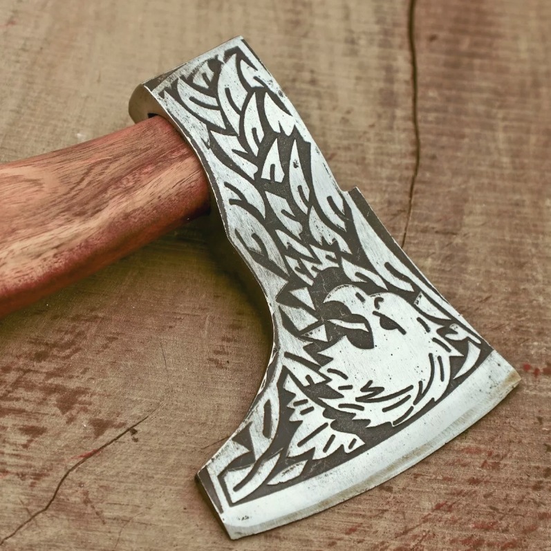 Handmade Viking Carbon Steel Tomahawk Axe Hatchet Hunting Ax | Inspire ...