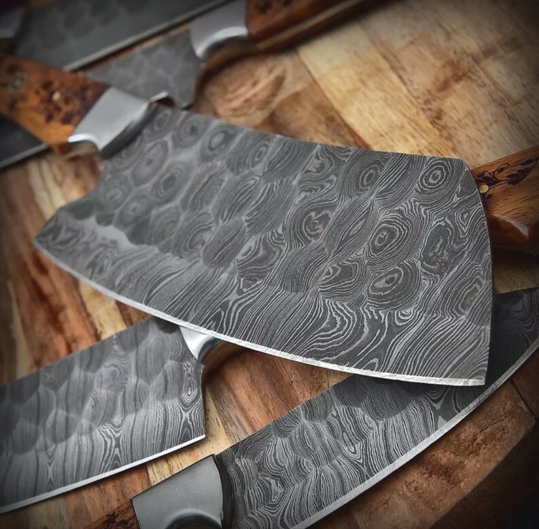 Handmade Damascus Chef Knife Set Of 5 Pcs With leather Sheat - Inspire ...