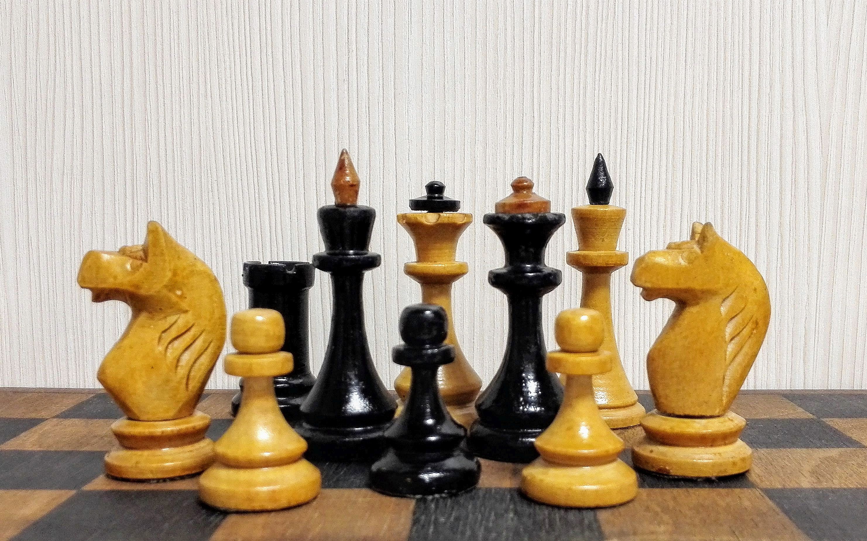 Vintage Soviet Wooden Chess. Russian Antique chess USSR - Inspire Uplift