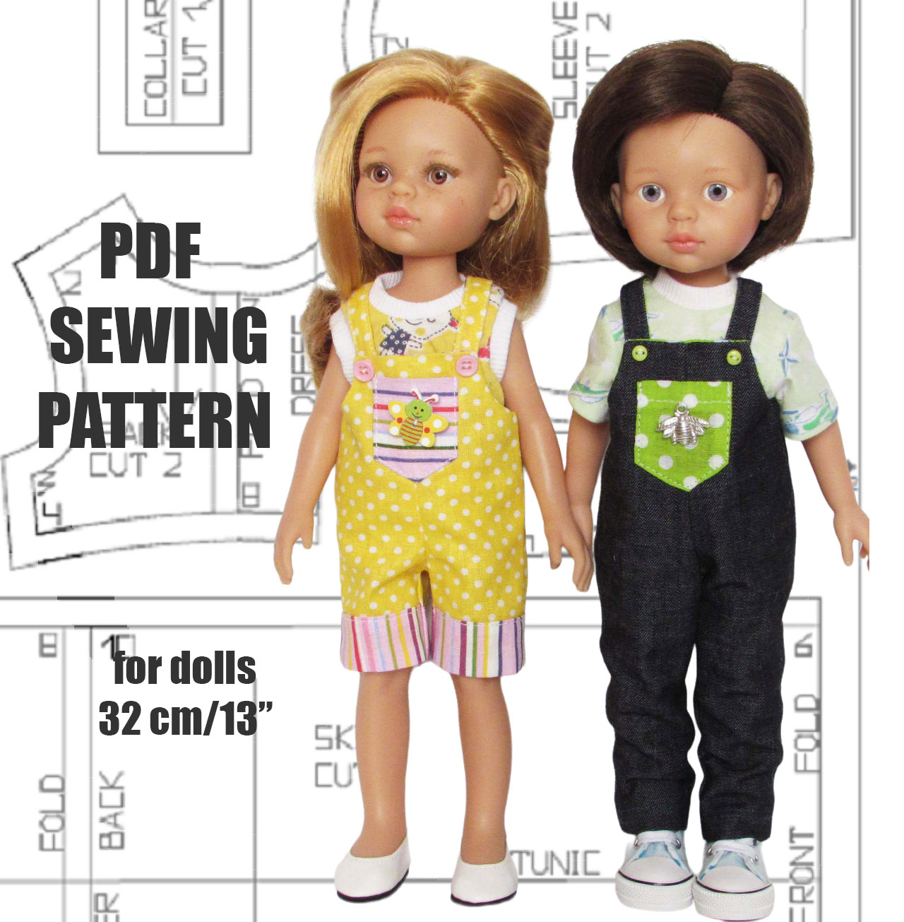Sewing pattern and instruction for Paola Reina doll, overall - Inspire ...