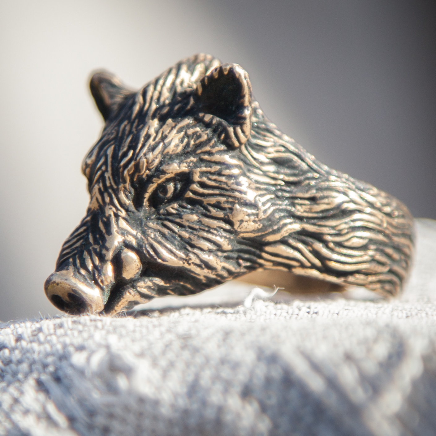Boar viking ring. Man massive jewelry. Adjustable ring. Aper | Inspire ...