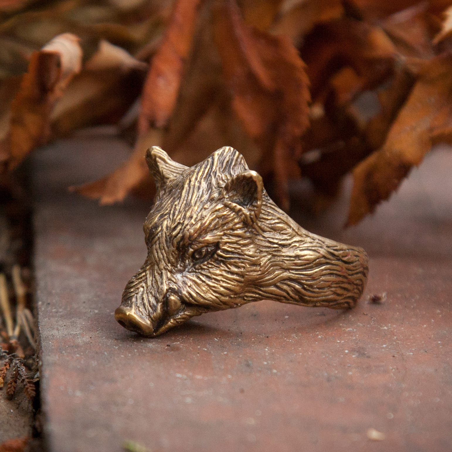 Boar viking ring. Man massive jewelry. Adjustable ring. Aper - Inspire ...