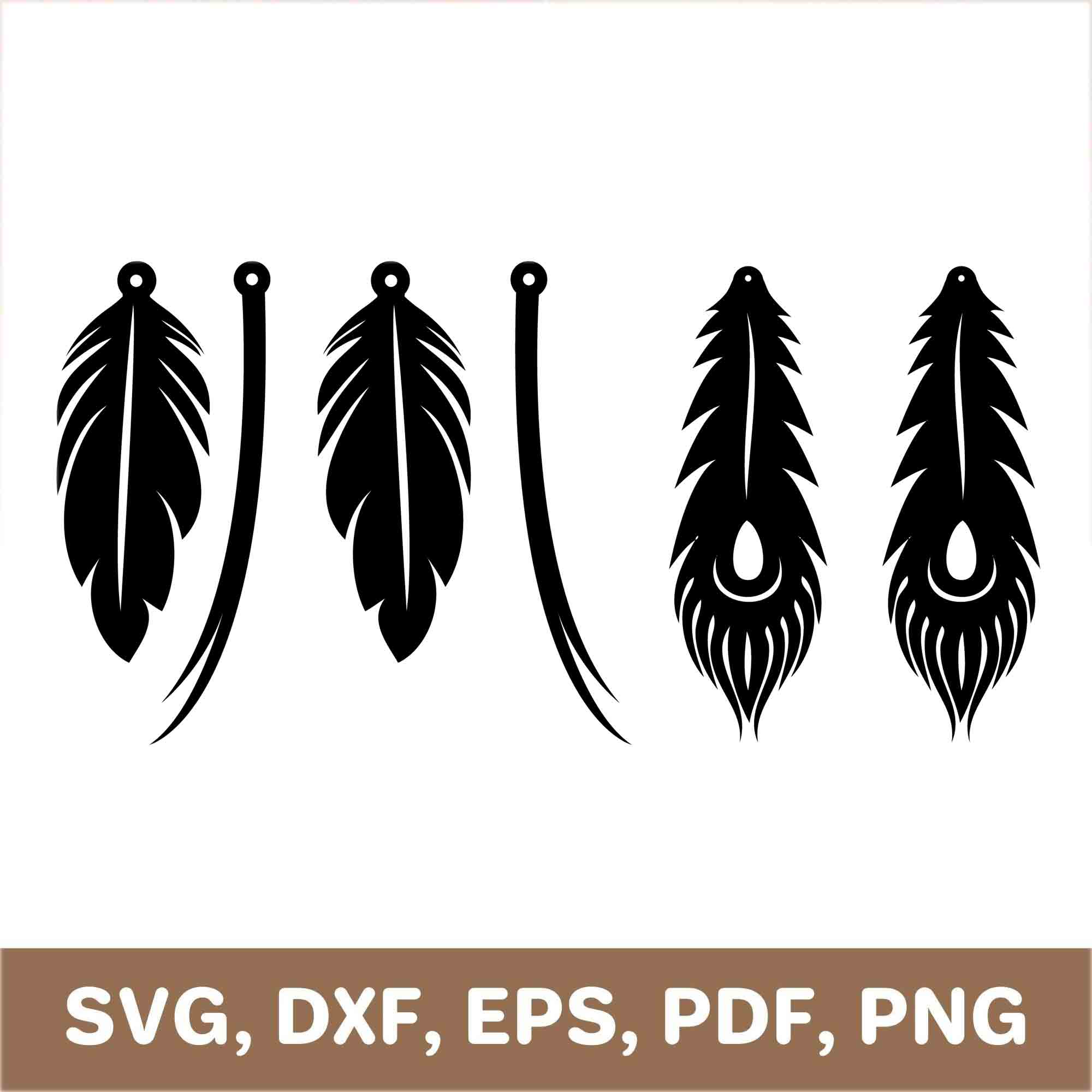 Feather earrings svg, feather earrings template, feather ear | Inspire ...