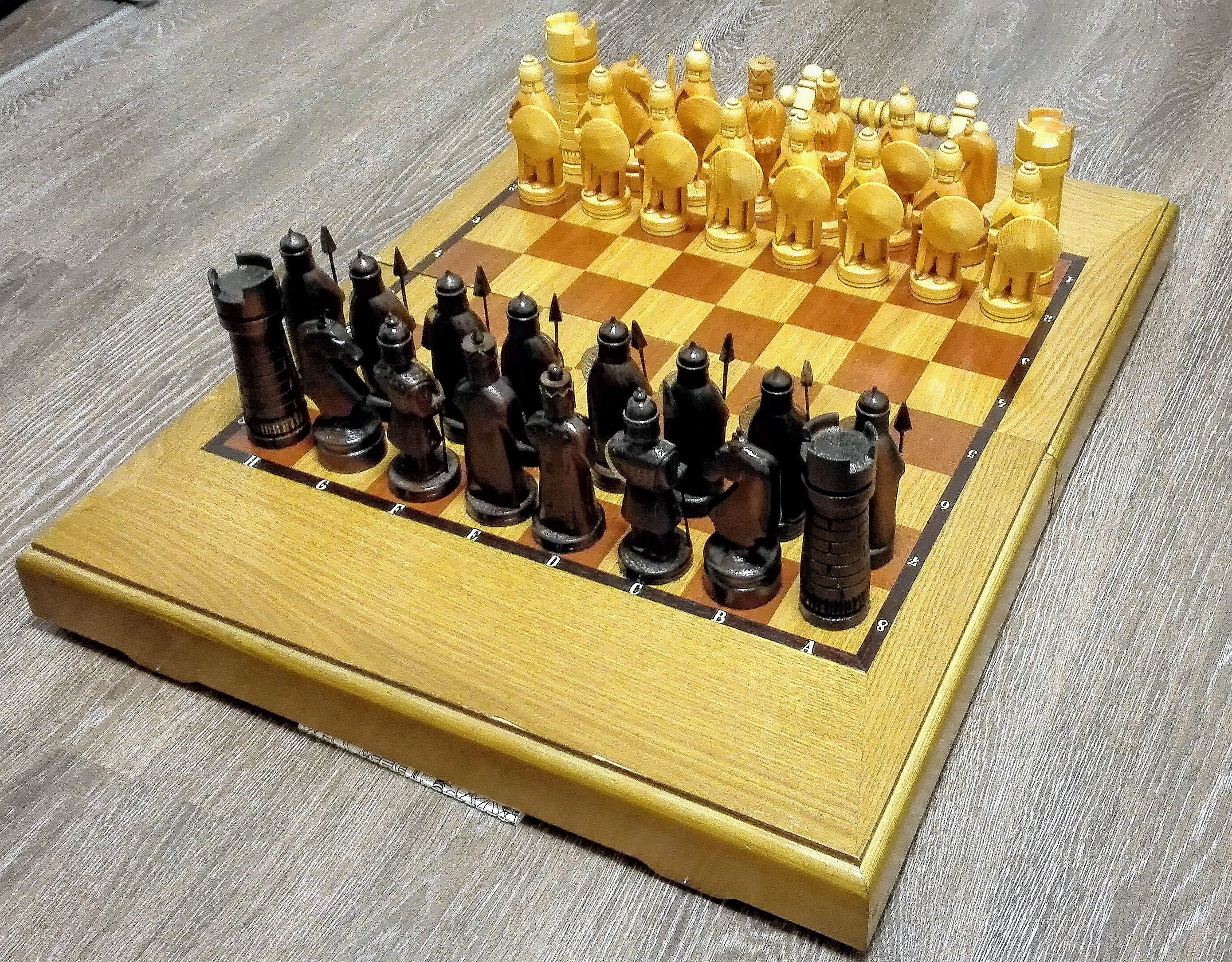 Unique Antique Soviet Chess Handmade. Vintage Russian Chess - Inspire ...