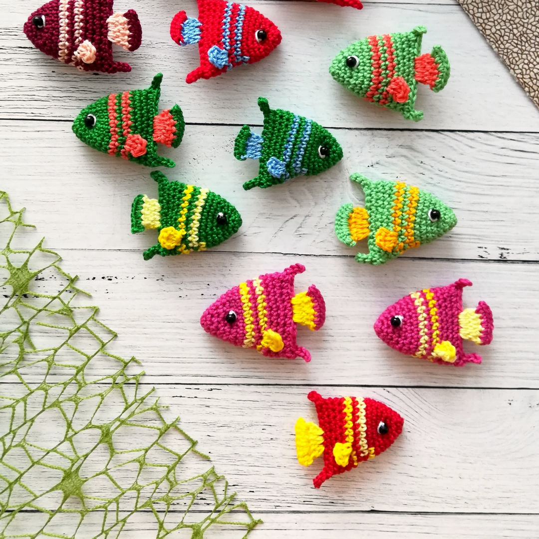 Crochet tiny fish pattern, 3 in 1 amigurumi PDF patterns - Inspire Uplift