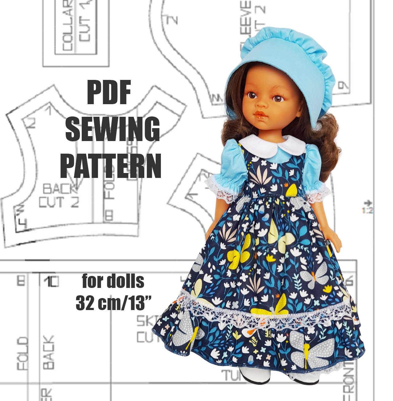 Sewing pattern and instruction for Paola Reina doll, dress, - Inspire Uplift