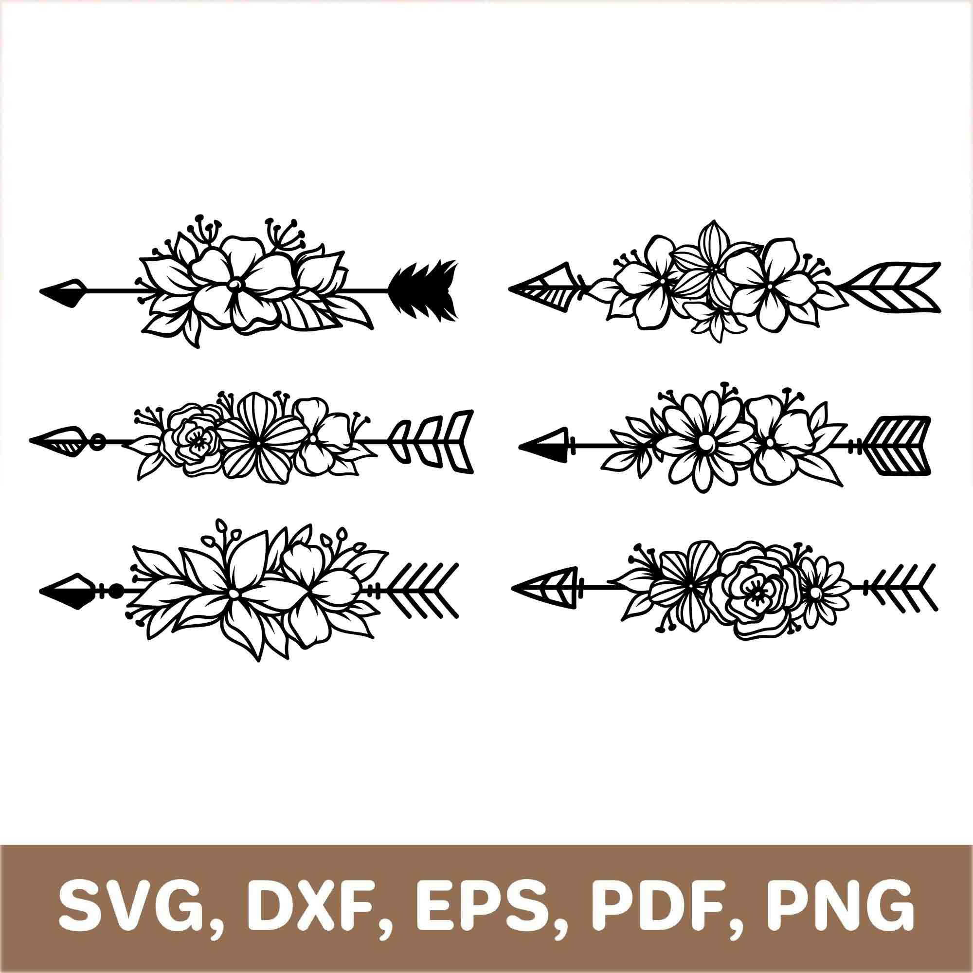 Floral arrow svg, floral arrow clipart, floral arrow png, fl - Inspire ...