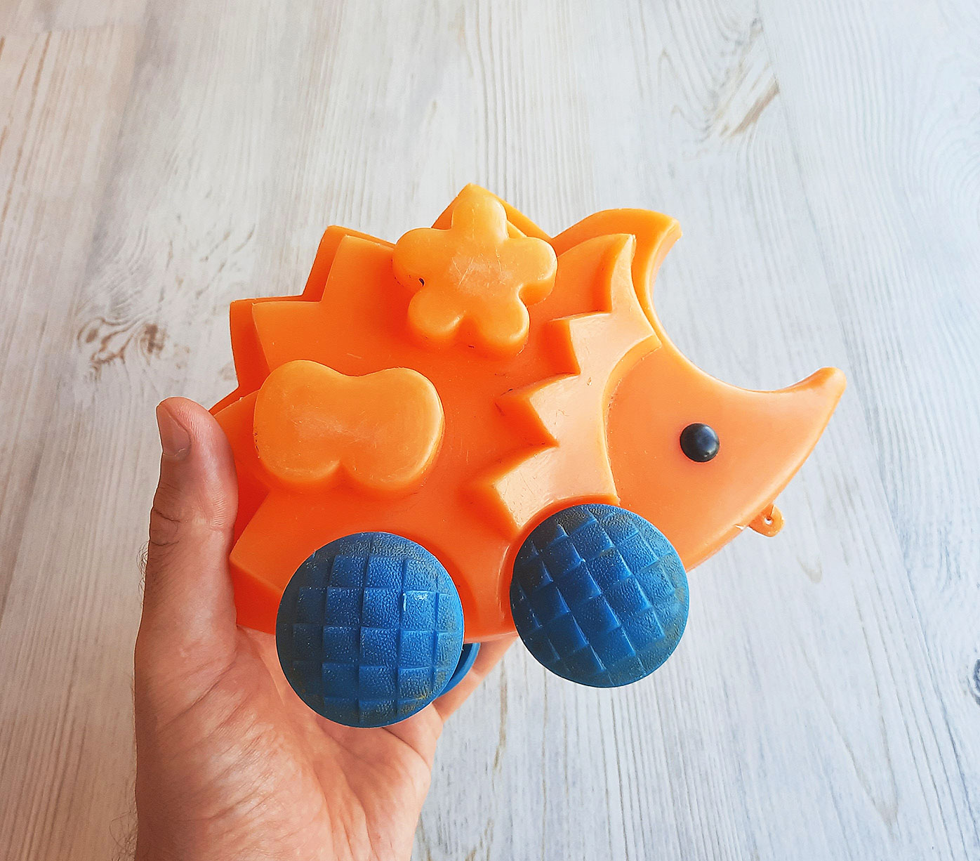 Soviet vintage Hedgehog push toy on the wheels - Inspire Uplift