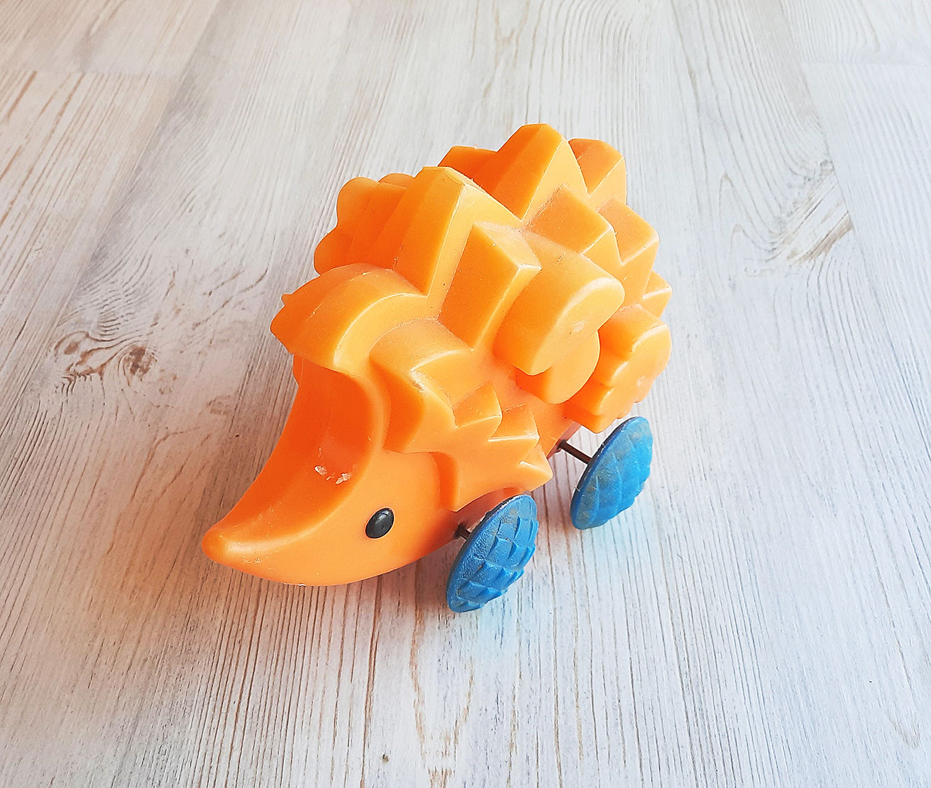 Soviet vintage Hedgehog push toy on the wheels - Inspire Uplift