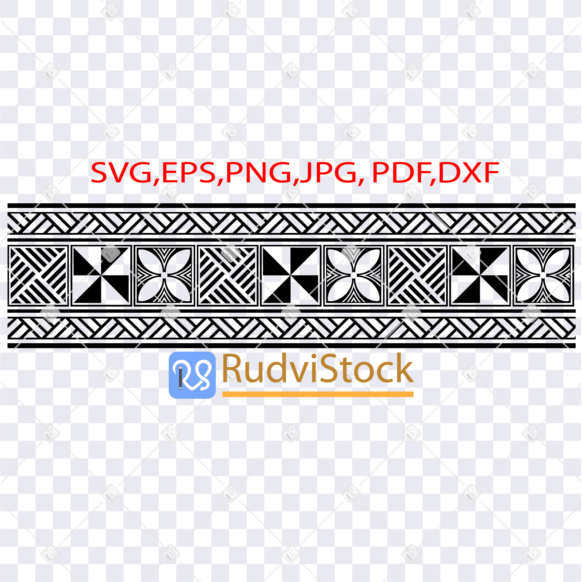 Tongan border digital stencil | Inspire Uplift