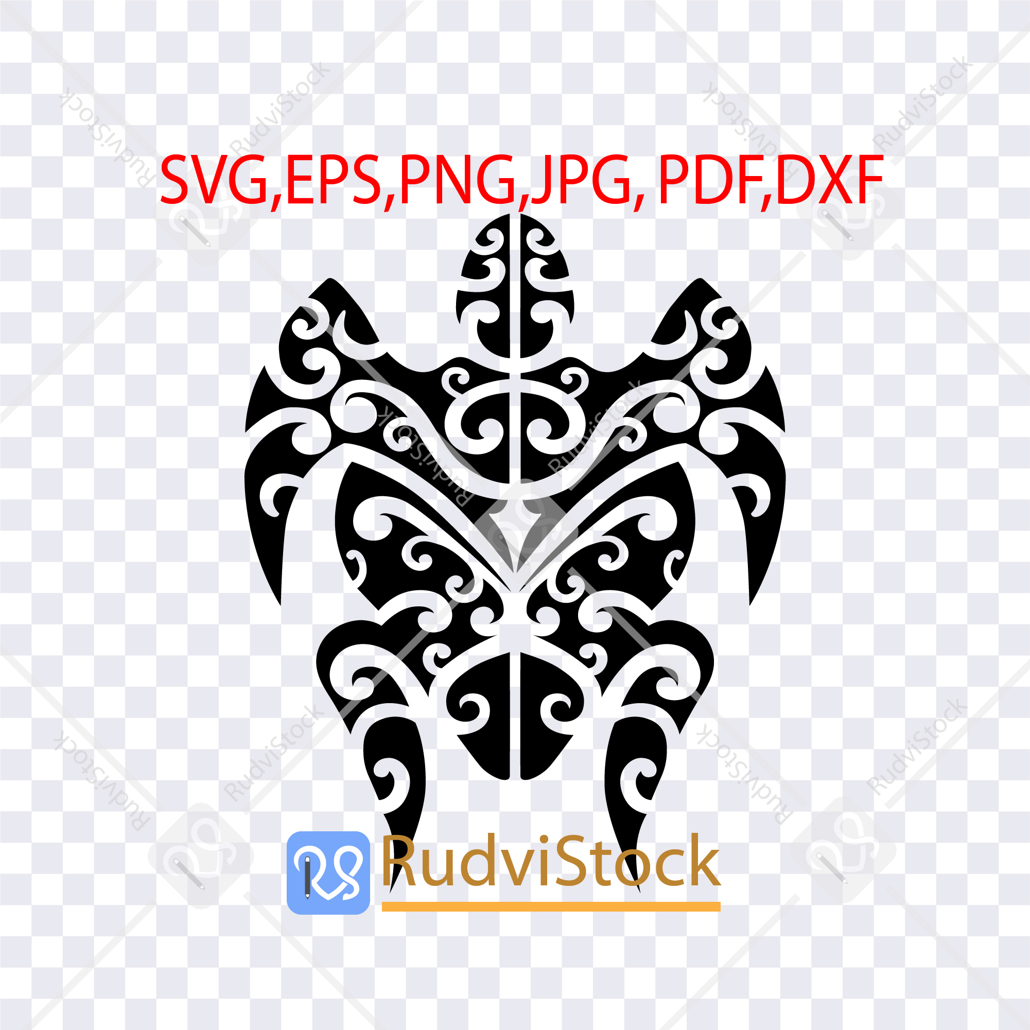 Maori tribal tattoo turtle pattern design - Inspire Uplift