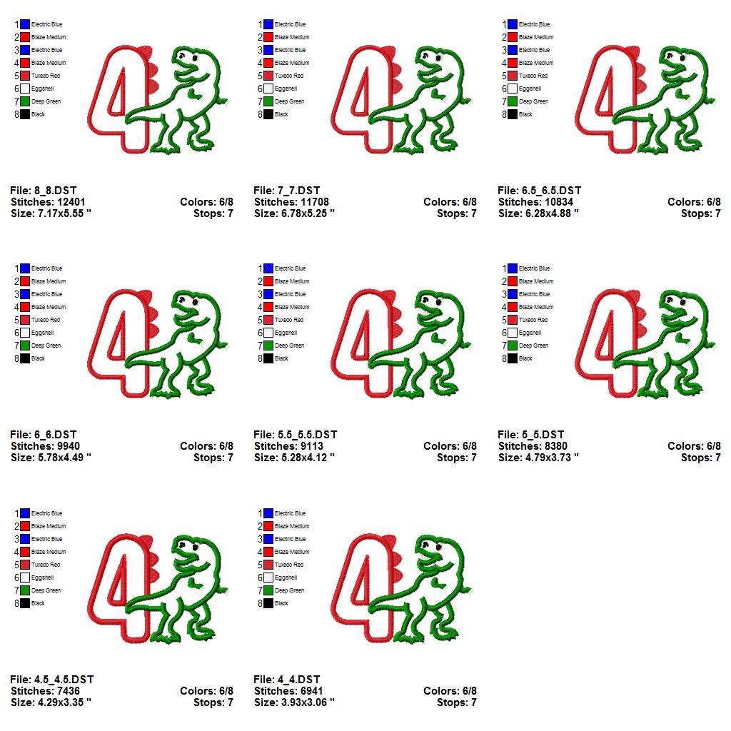 Rex Dino 4th Birthday Tyrannosaurus Rex Dinosaur Design - Inspire Uplift