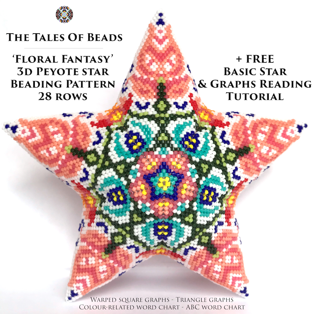 PDF Floral Fantasy 3D Peyote Star Beading Pattern / Beaded S - Inspire ...