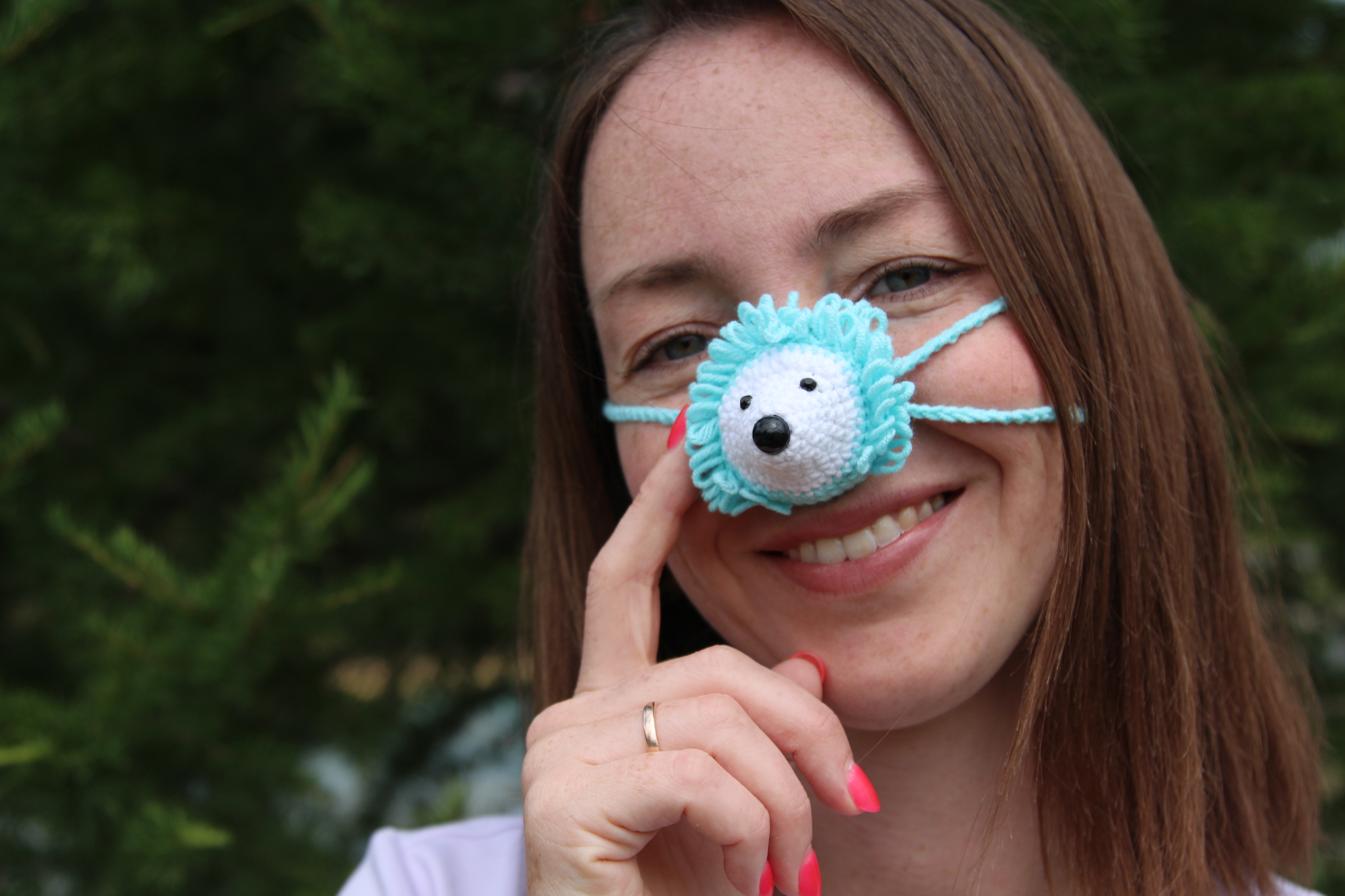 Pink Hedgehog nose warmer. - Inspire Uplift