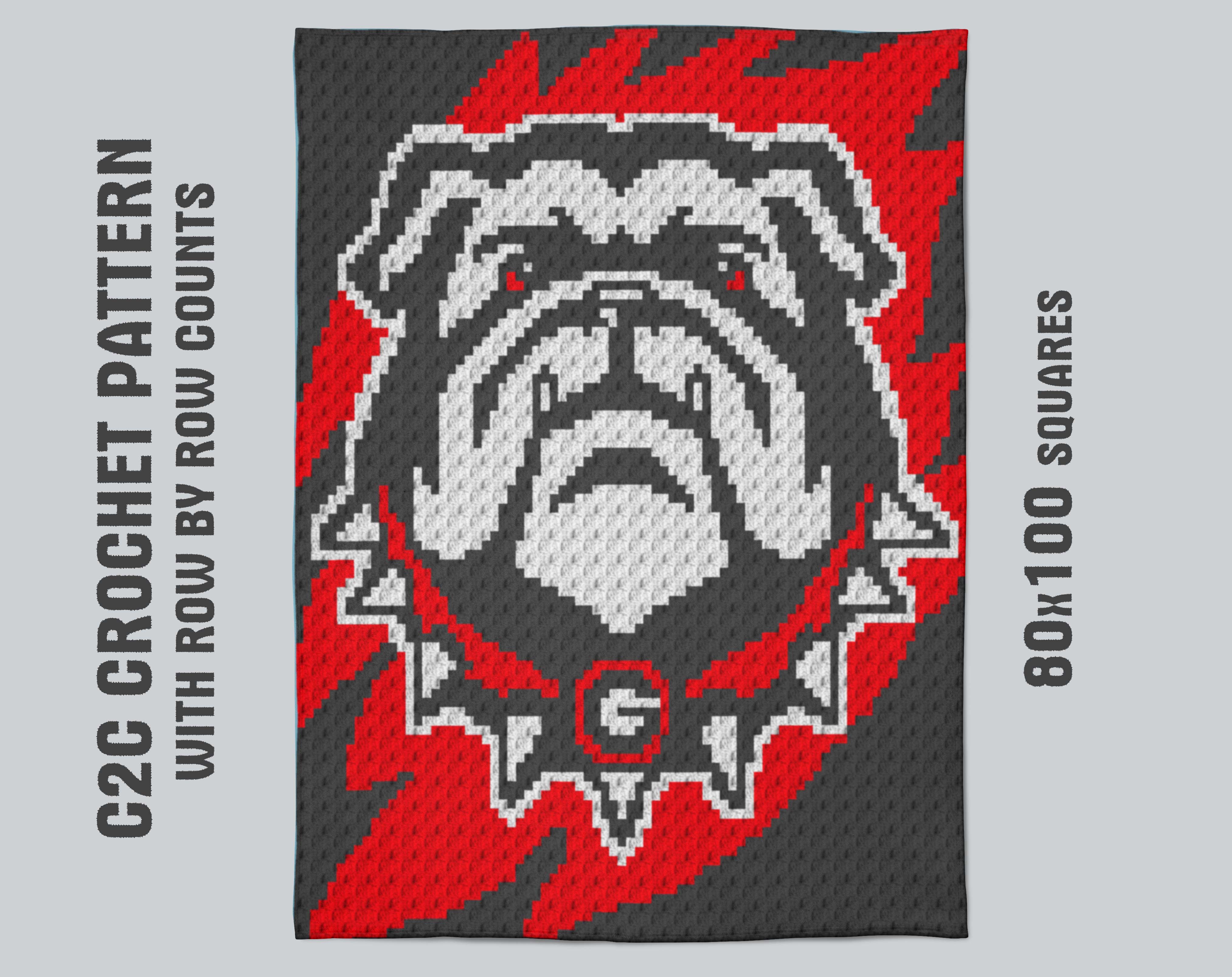 Georgia bulldogs c2c crochet pattern | Inspire Uplift