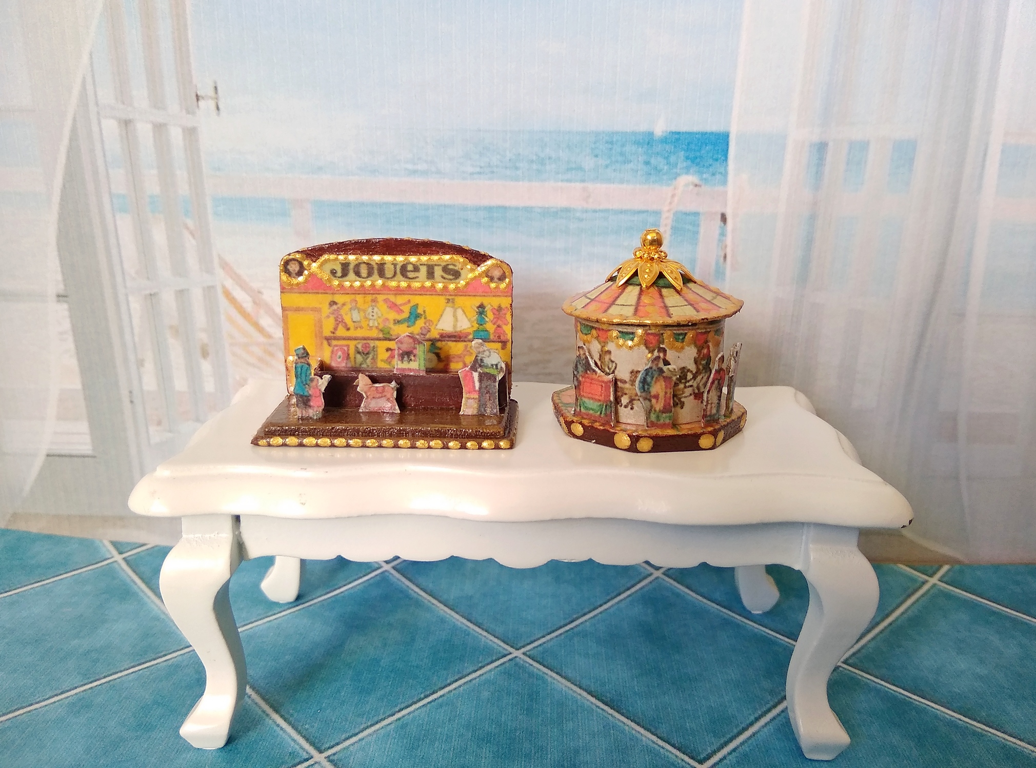 Dollhouse set. Carousel , stand. Dollhouse miniature.1:12 sc - Inspire ...