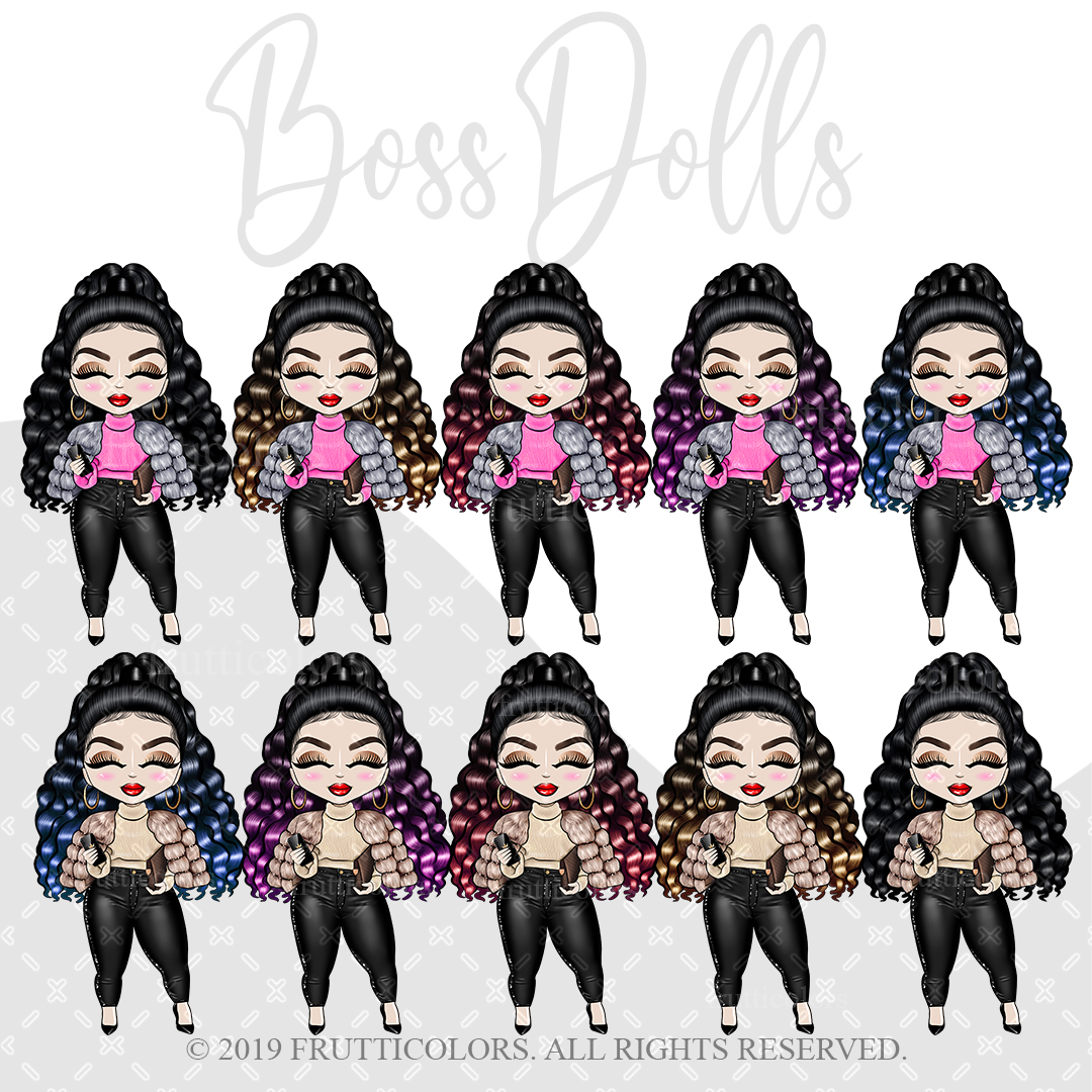 Boss Girl Clipart | Fashion Dolls | 40 PNG - Inspire Uplift