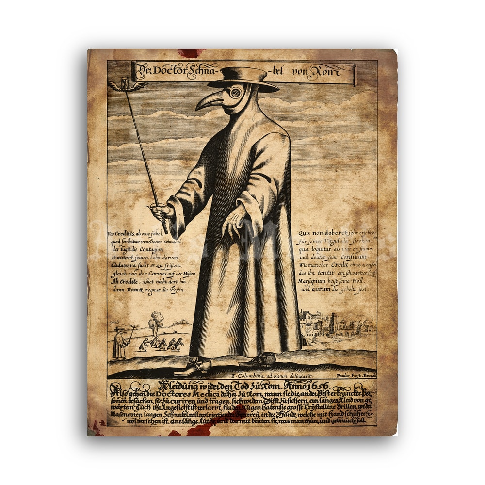 Plague Doctor medieval dark art, black death, printable art, - Inspire ...