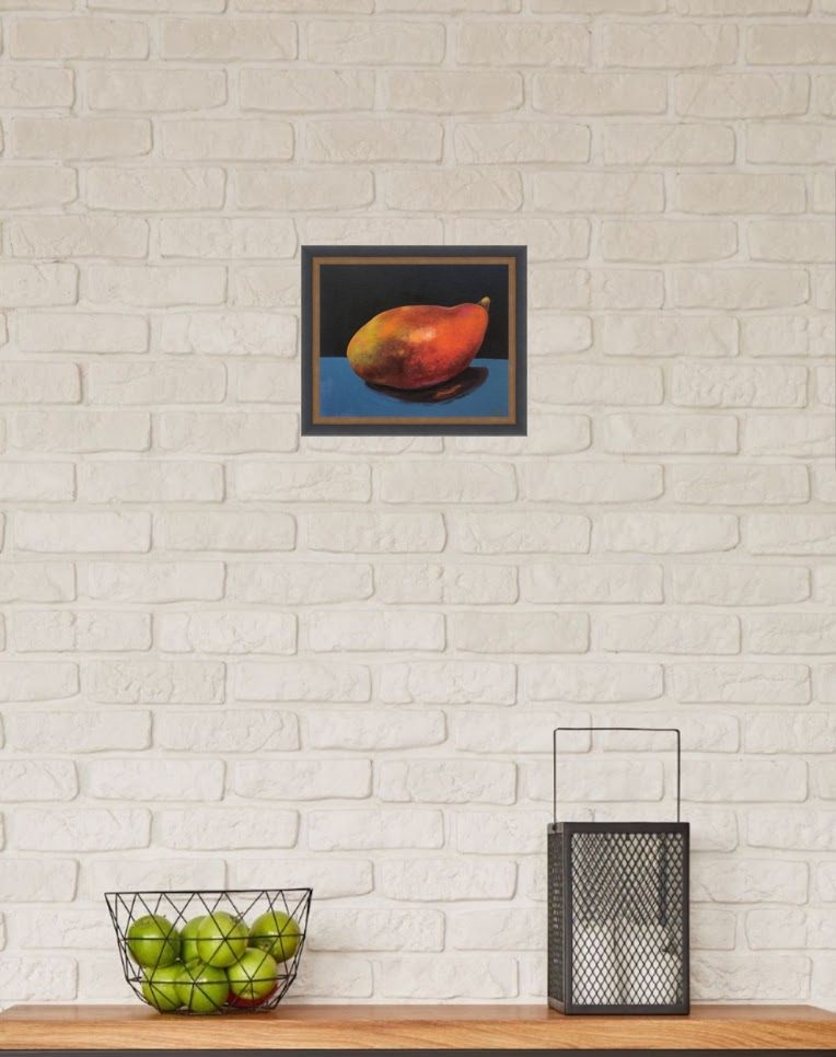 Mango Painting Fruit Original Art Realism Artwork - Inspire Uplift