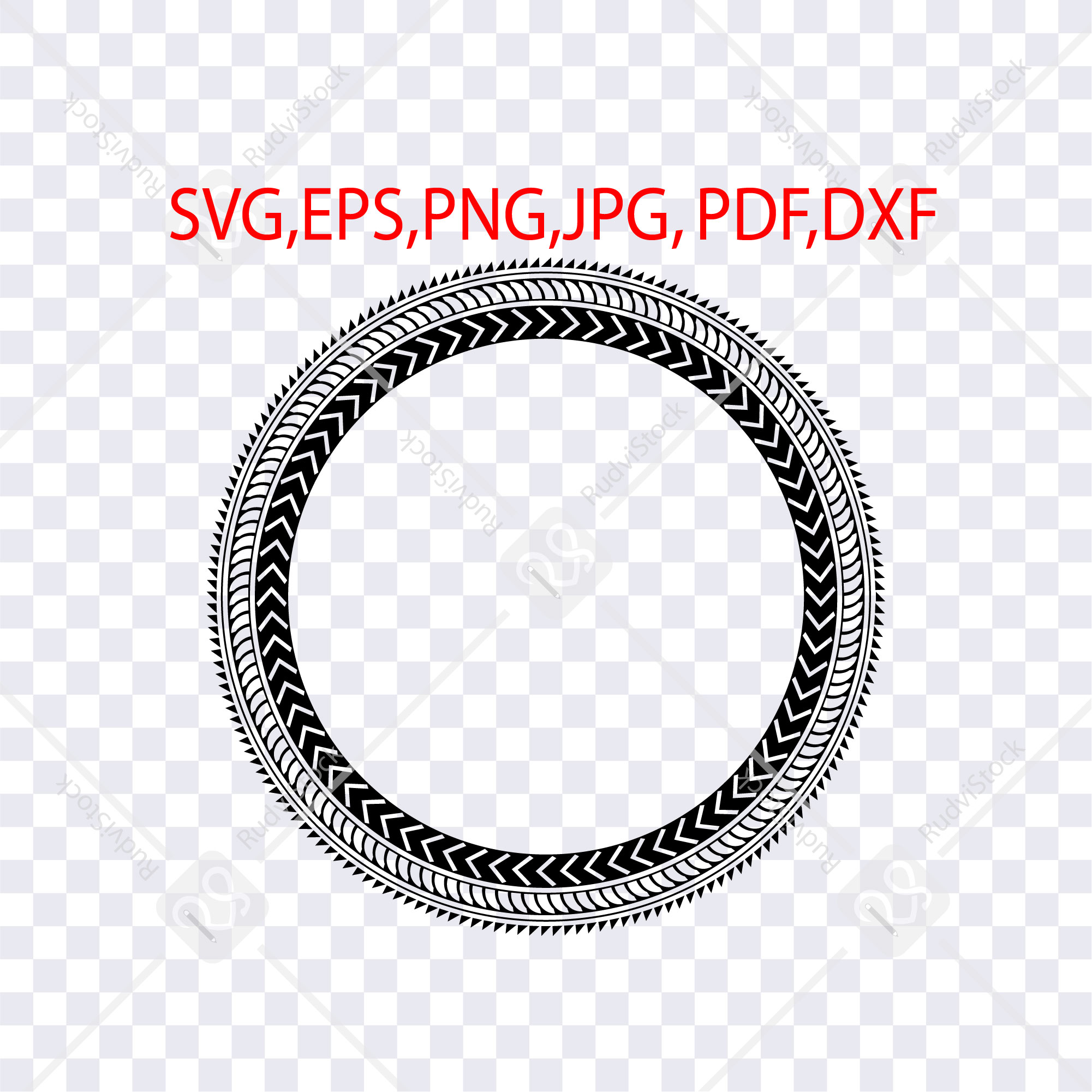 Samoan circle tribal border frame design - Inspire Uplift