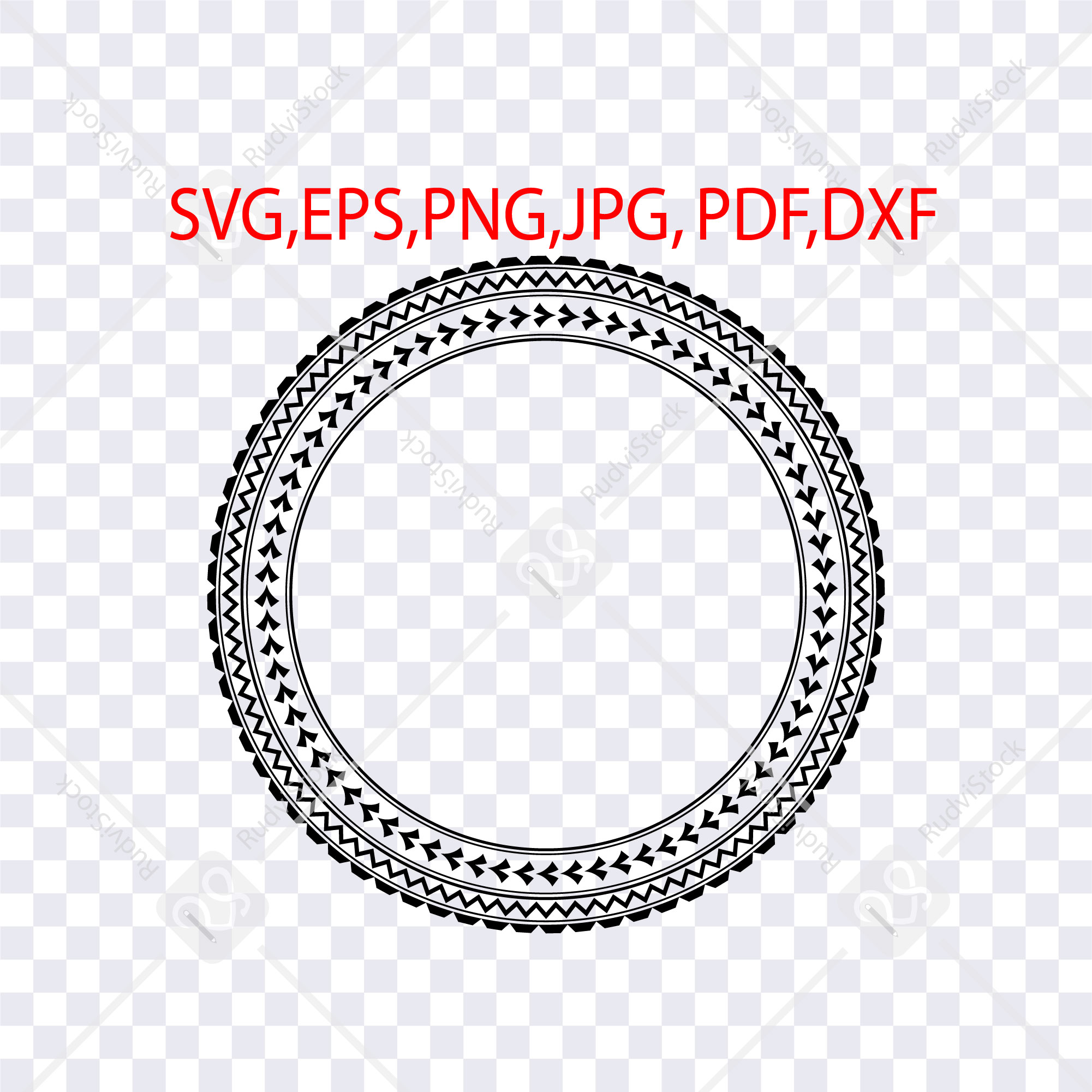 Polynesian circle frame tribal design - Inspire Uplift