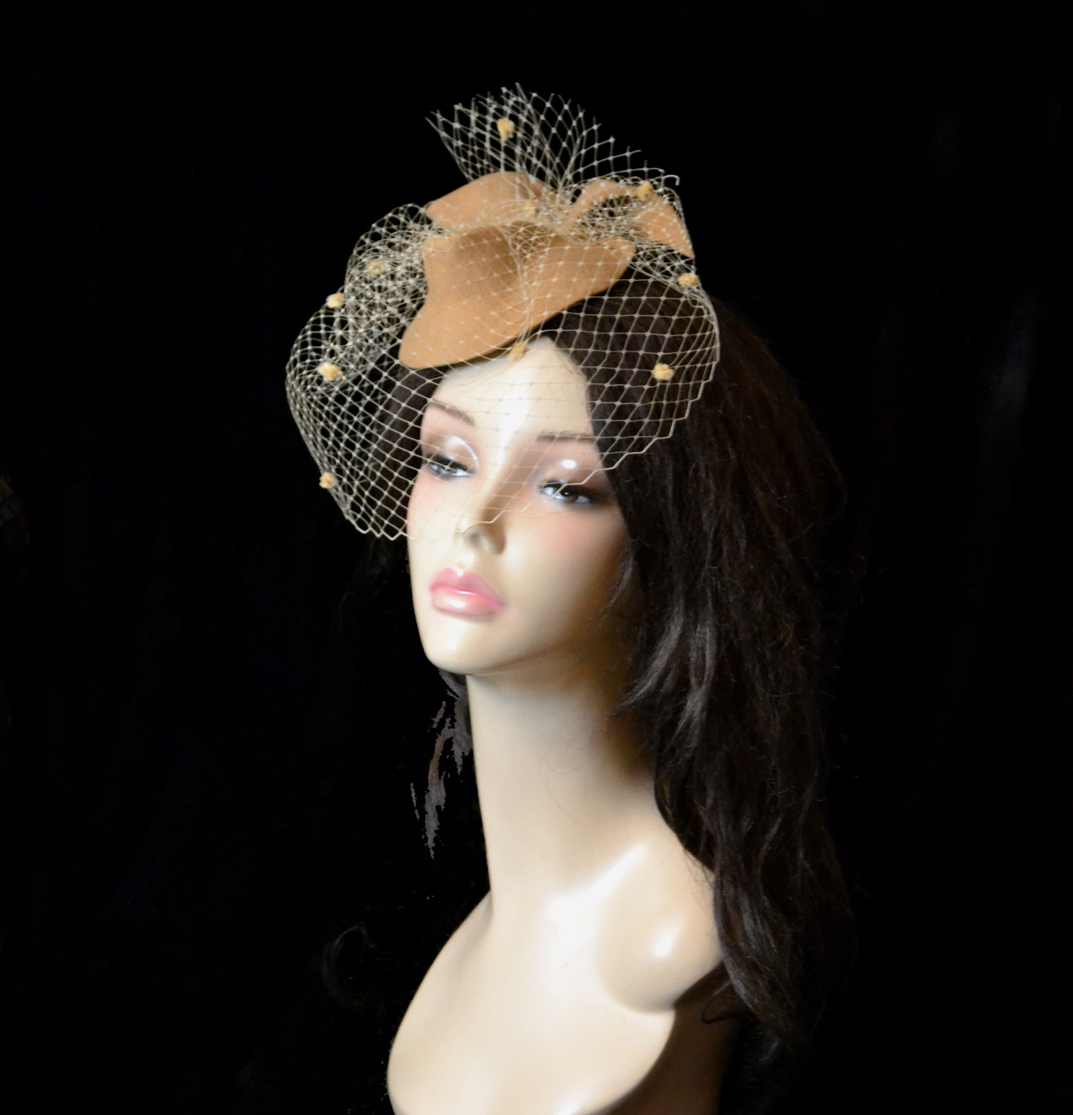 beige fascinator hat,beige wedding hat, fascinator hat with - Inspire ...
