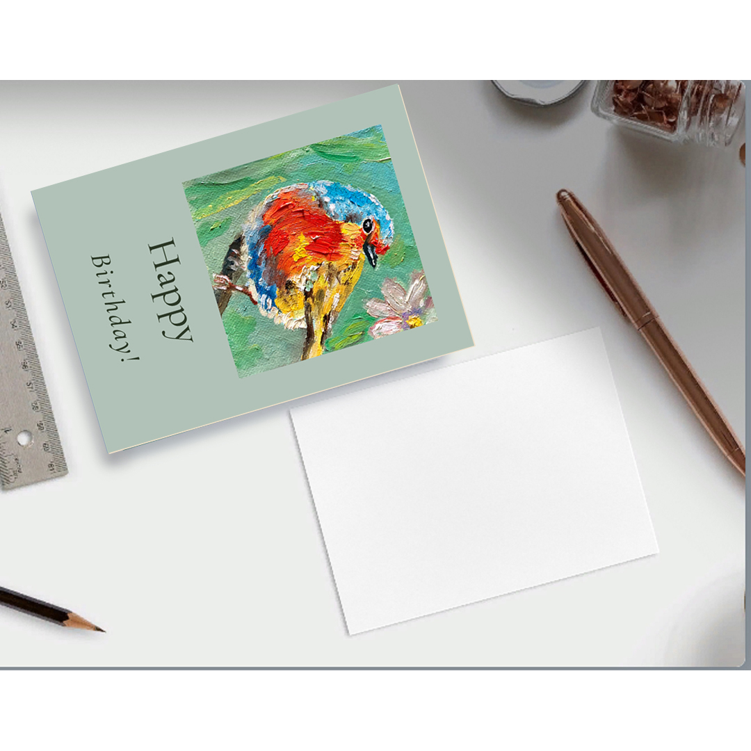 Digital Download, Bird Birthday card, Robin Digital Greeting - Inspire ...