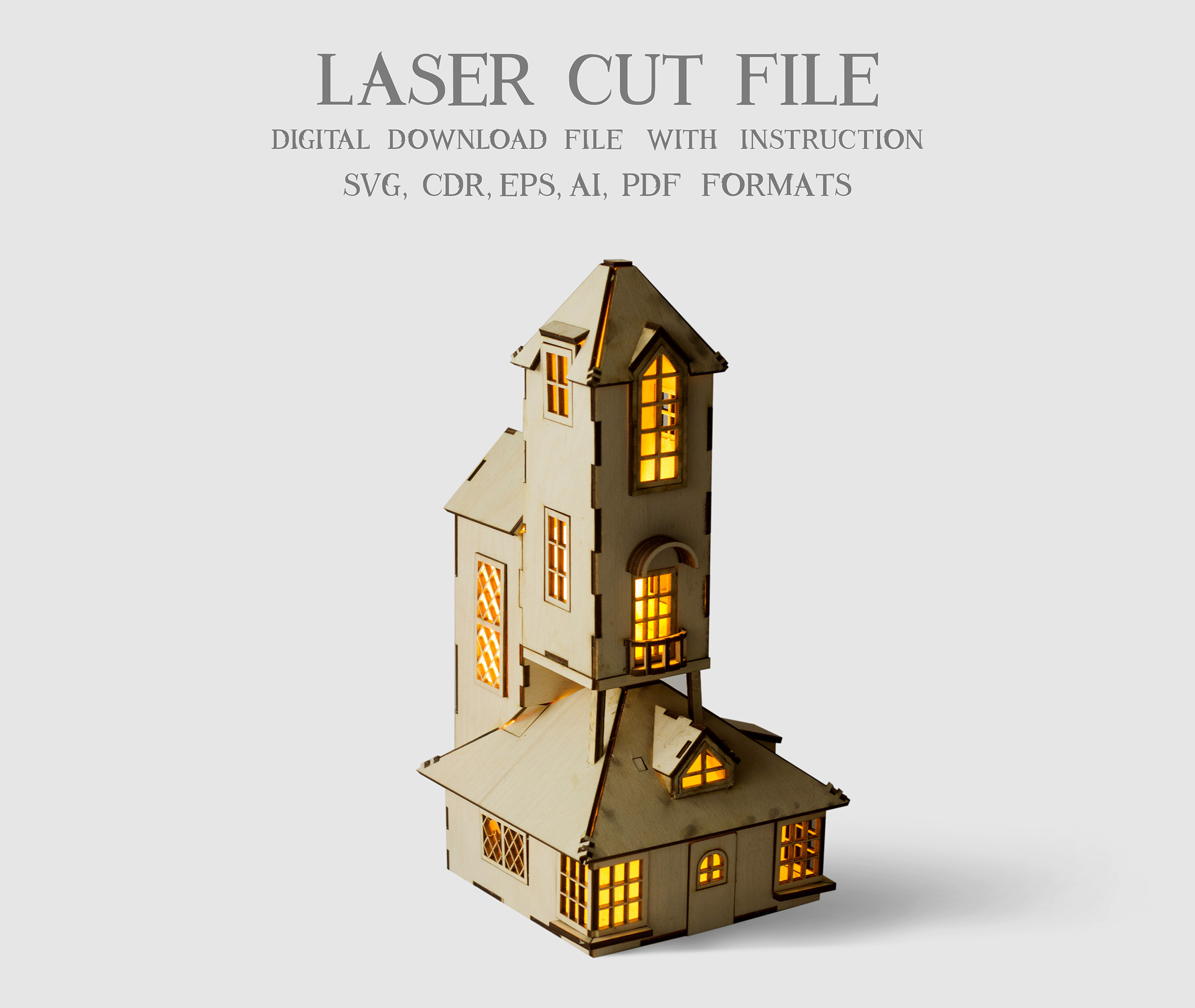 Inspired by the Burrow - laser cut file, Harry Potter gifts, - Inspire ...
