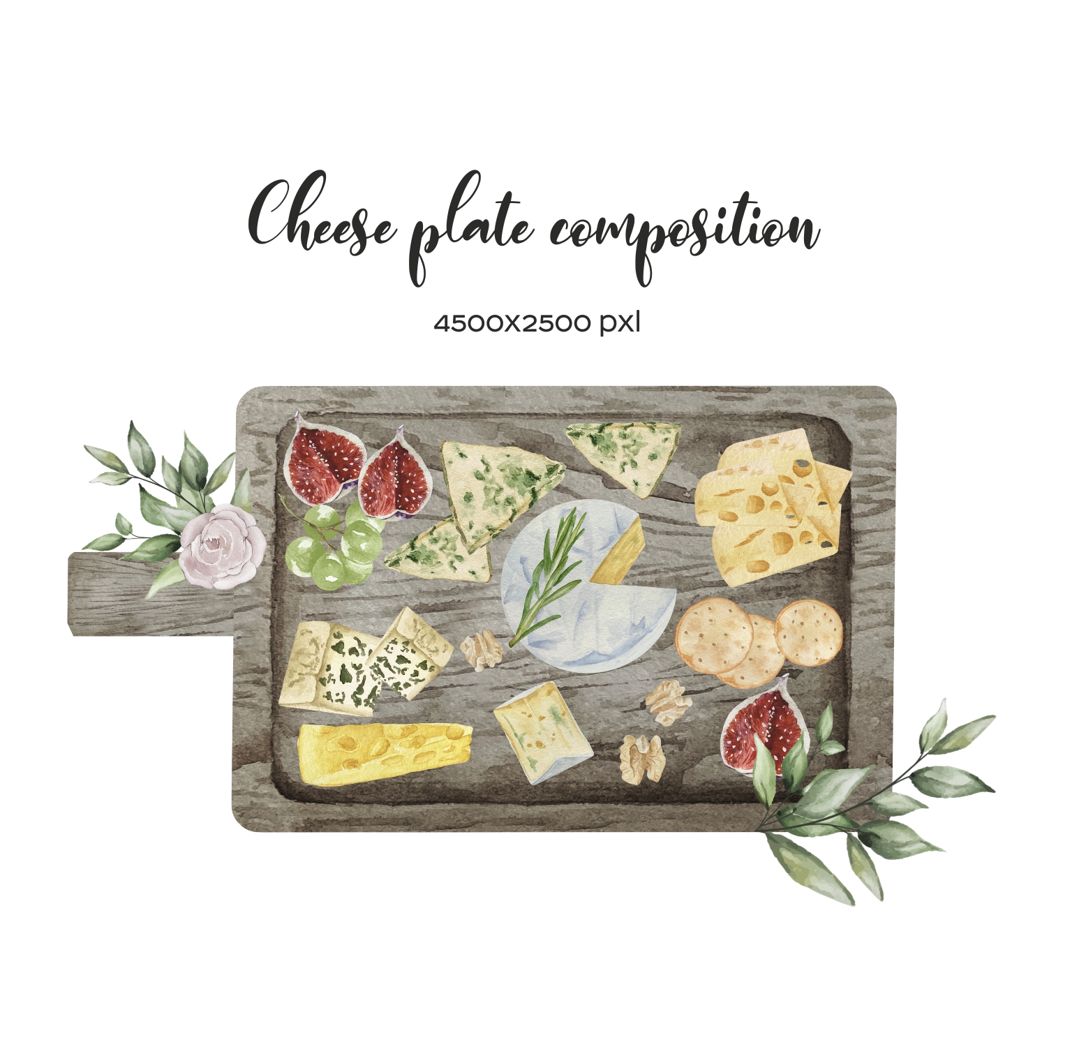 Watercolor Cheese Board Logo. Premade Cheese Plate Logo with - Inspire ...