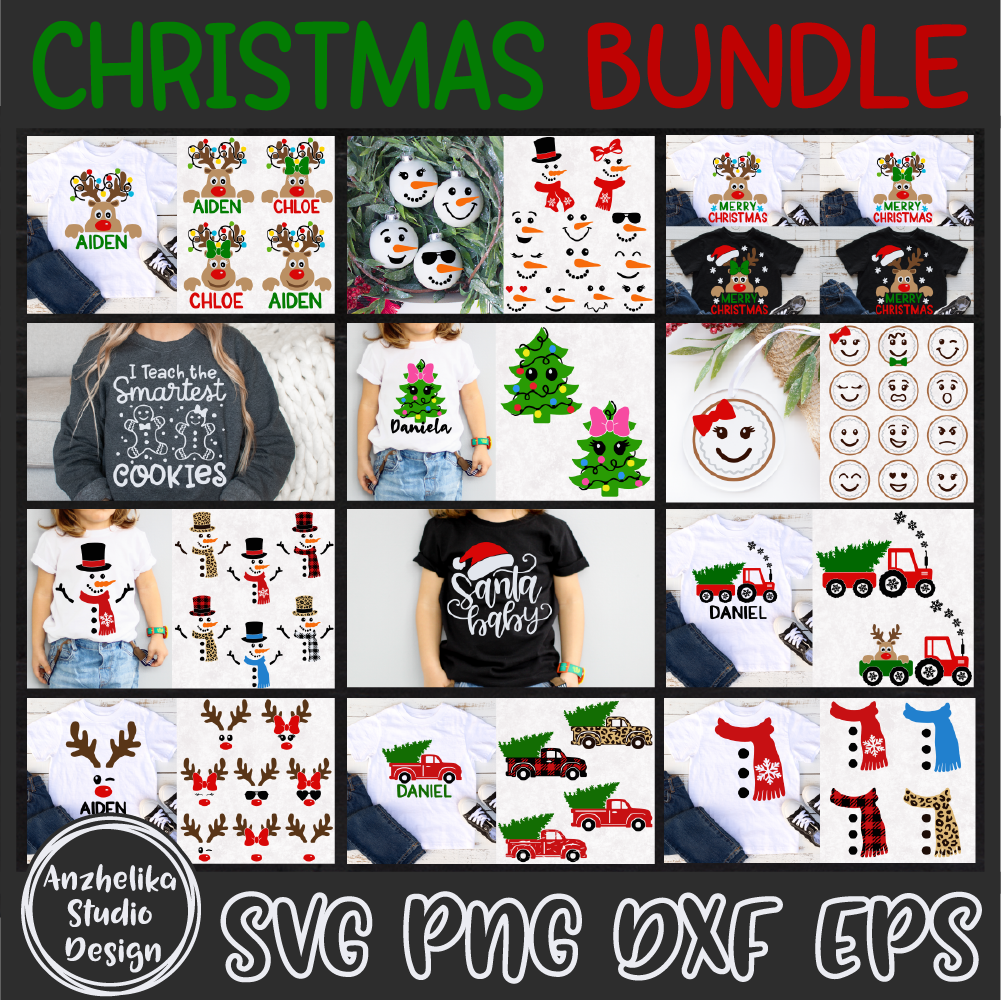 Mega Christmas SVG Bundle, Red Nosed Reindeer PNG, Snowman S - Inspire ...