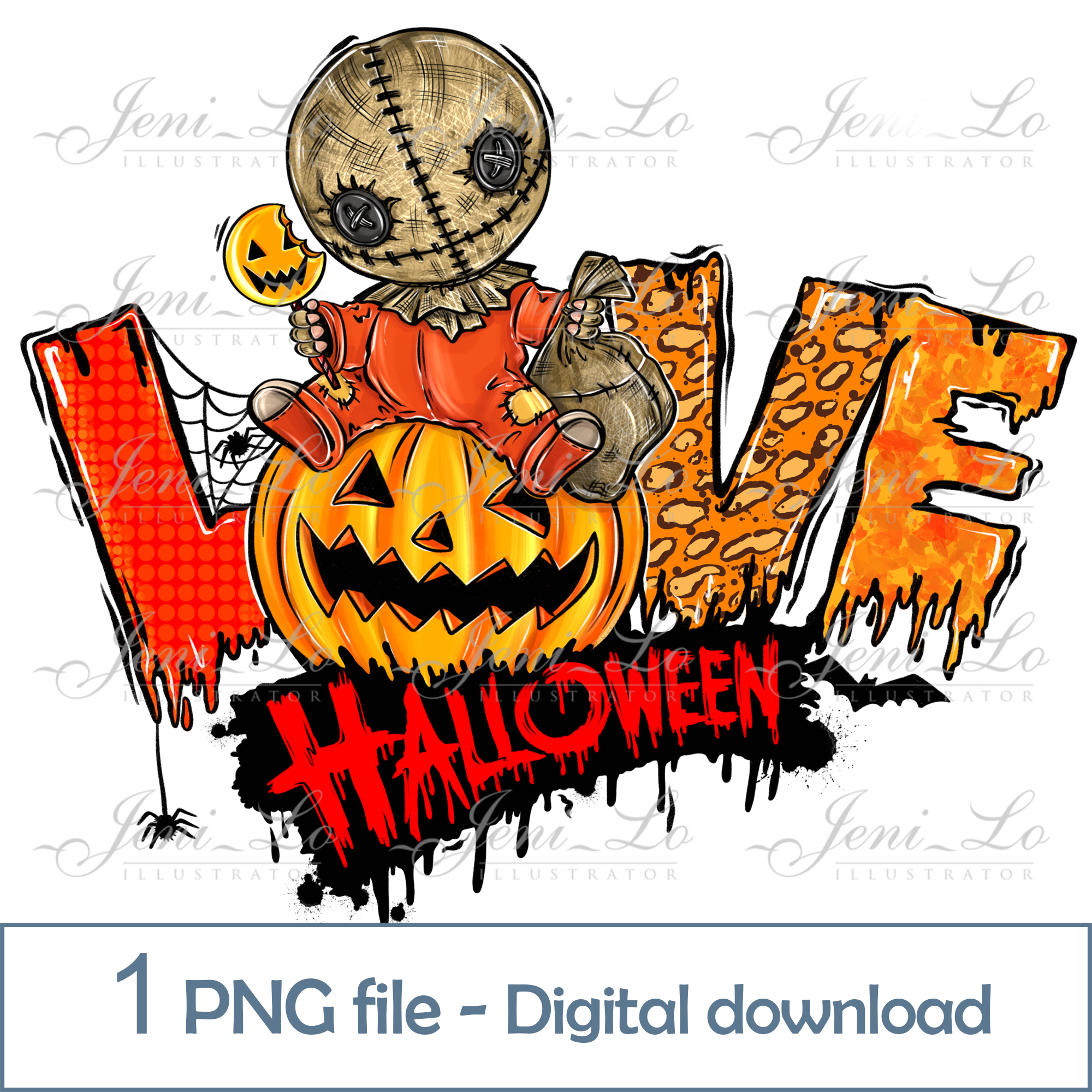 Sam Love Halloween 1 PNG file Halloween Love clipart Pumpkin - Inspire ...