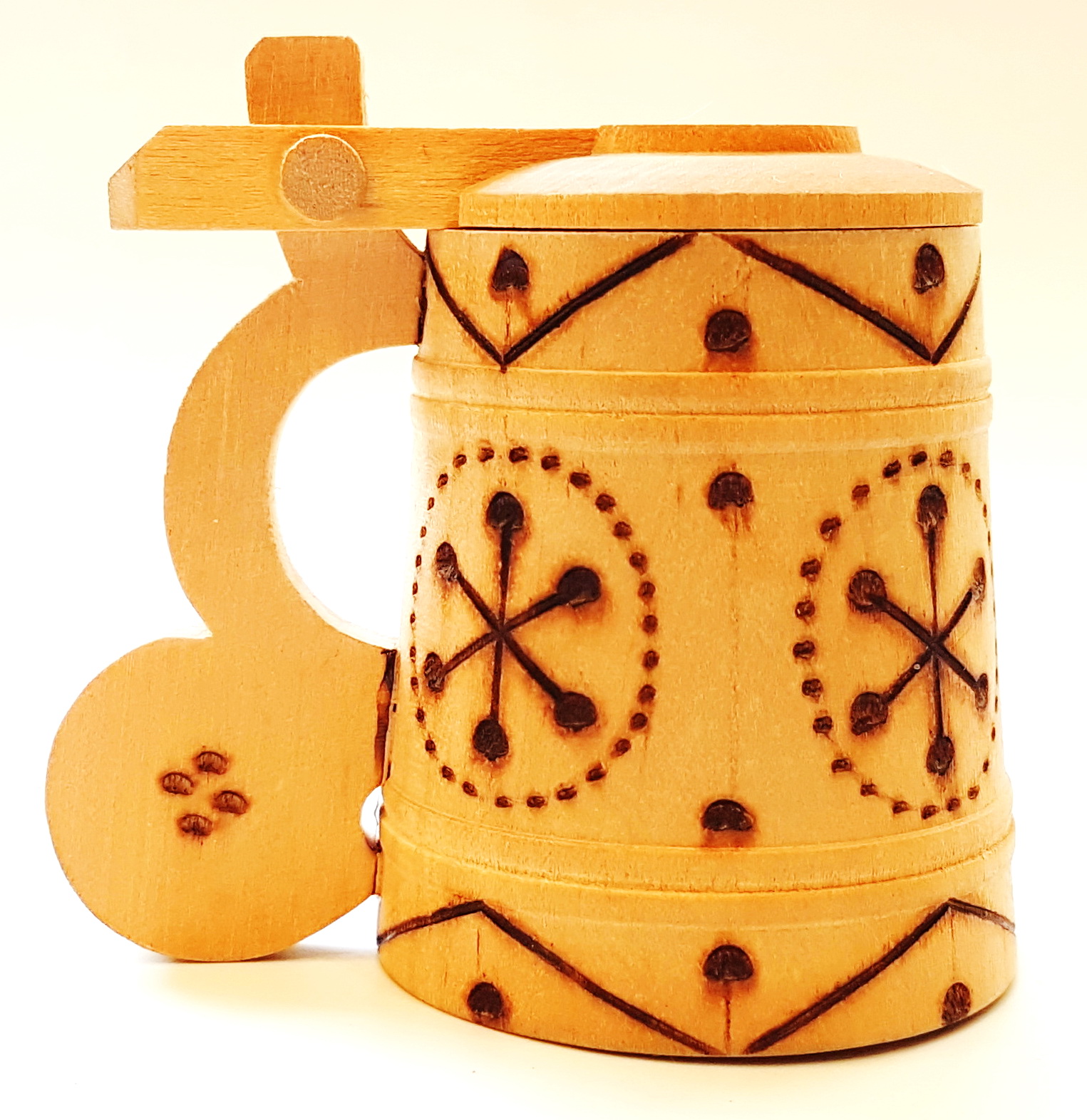 Vintage Wooden Souvenir Small Mug Carved Wood with pyrograph - Inspire ...