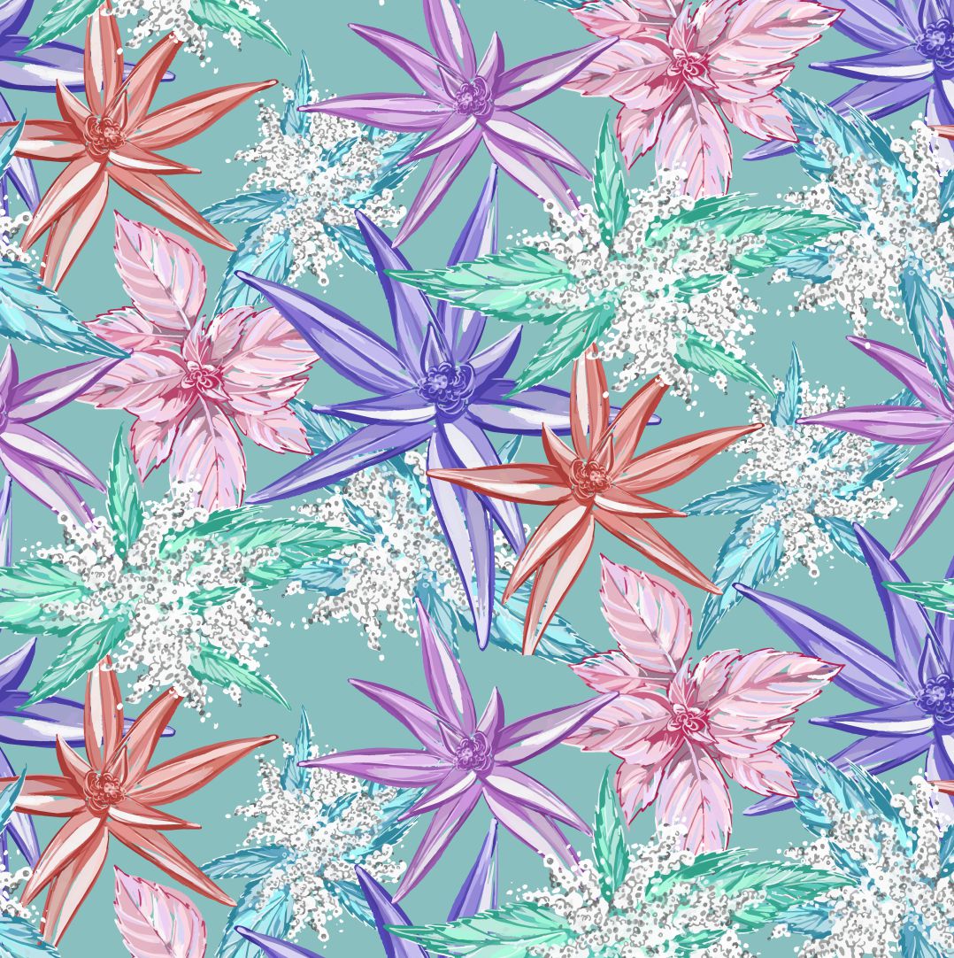 Plants Seamless Pattern Leaves Digital Paper Surface Design - Inspire ...