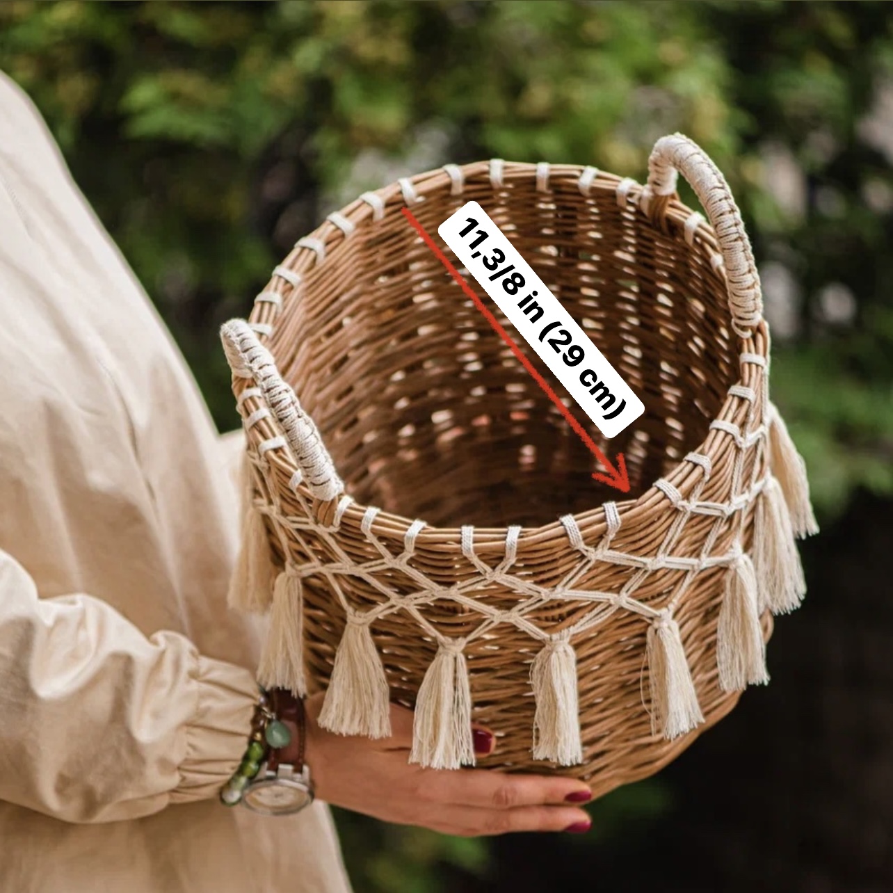 Large round laundry basket. Boho Storage Basket. Large baske - Inspire ...