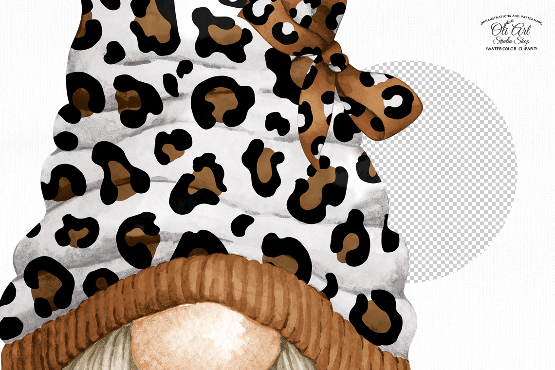 Leopard Gnome. Hand painted clipart. Cute Characters, Hand D - Inspire ...