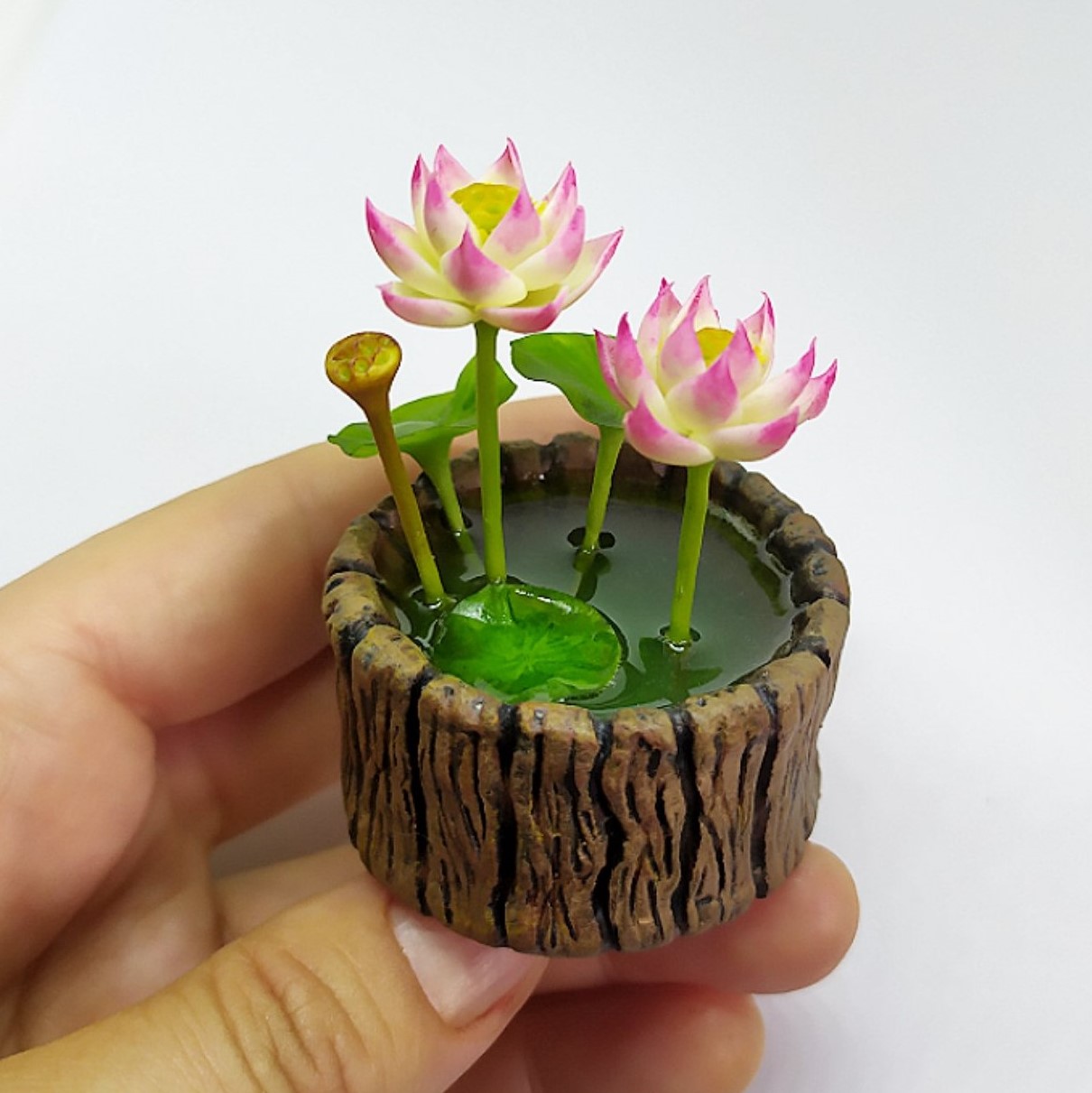 Lotus ,Miniature flowers decor, Handmade - Inspire Uplift