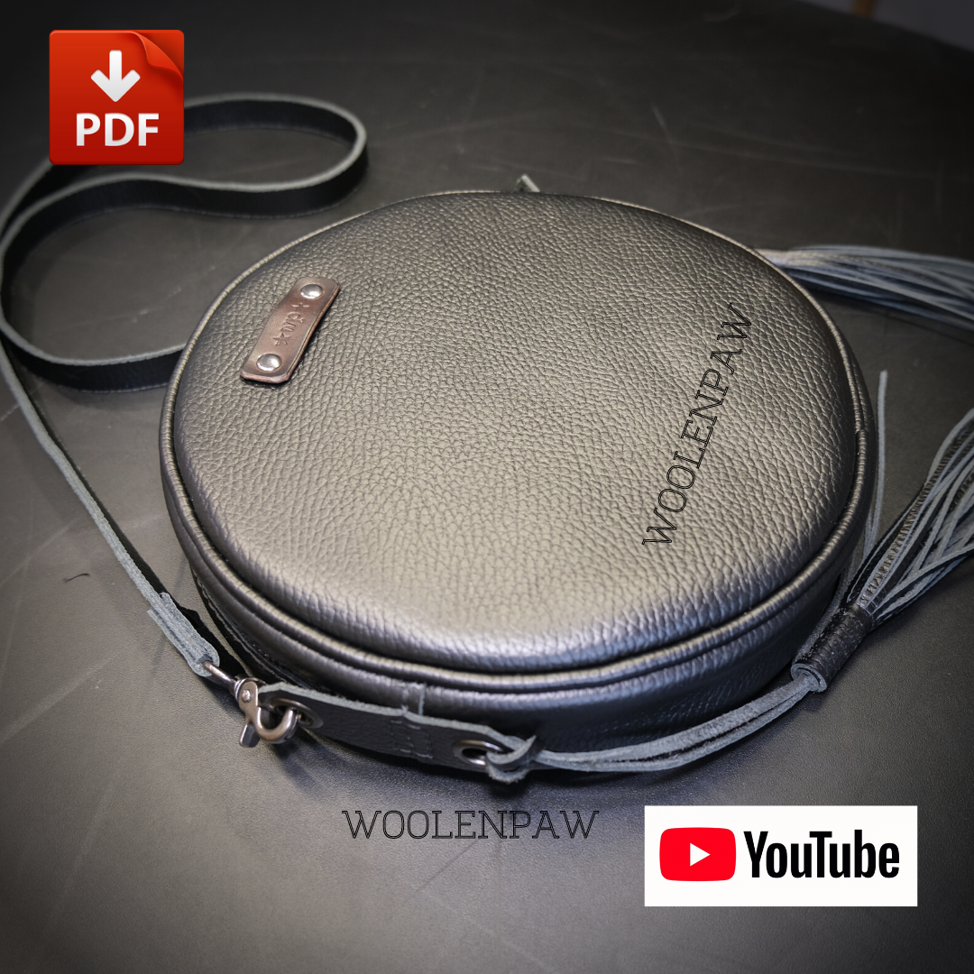 Lady's round bag - PDF leather pattern | Inspire Uplift