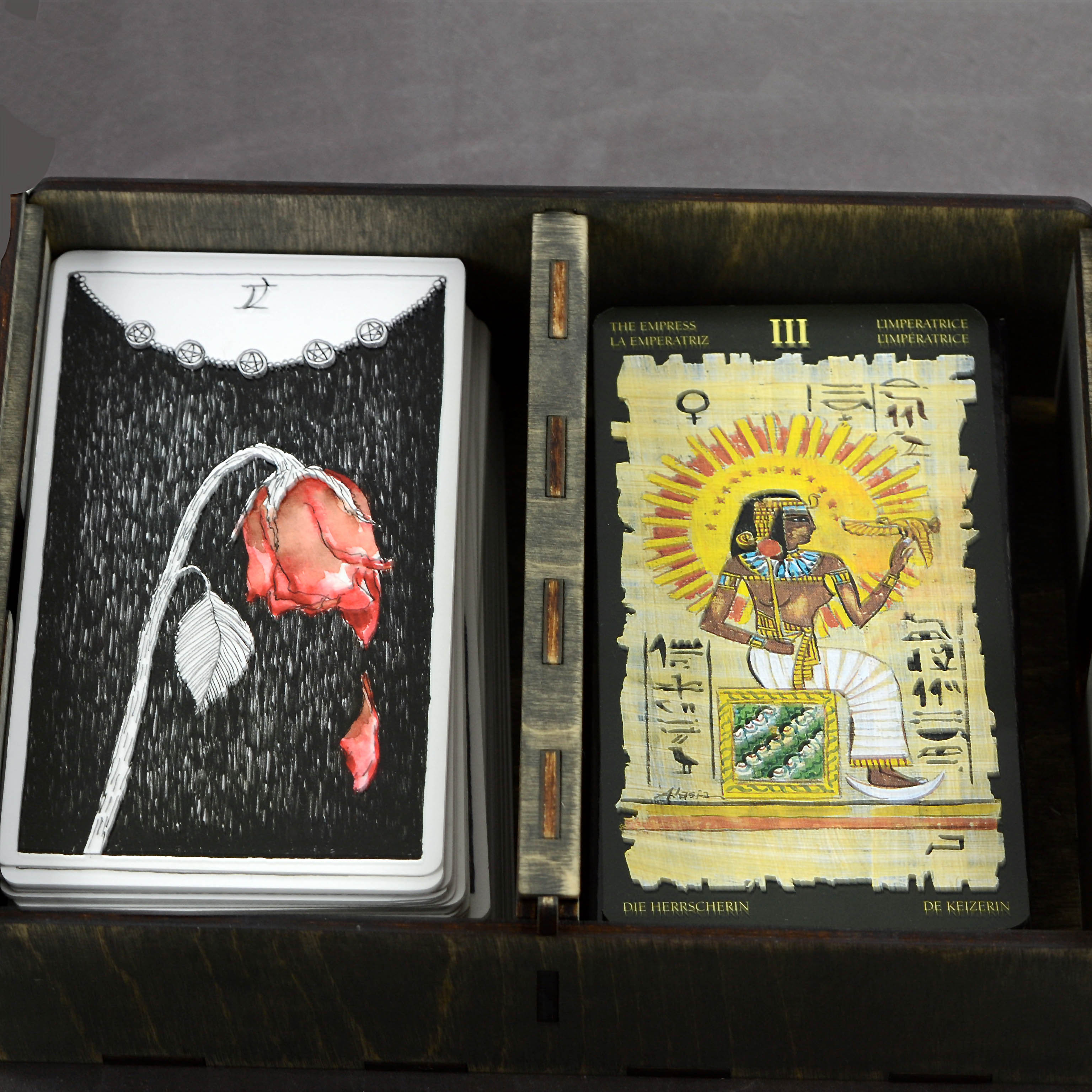 HANDMADE Wooden Tarot box for 2 deck and crystal storage box - Inspire ...
