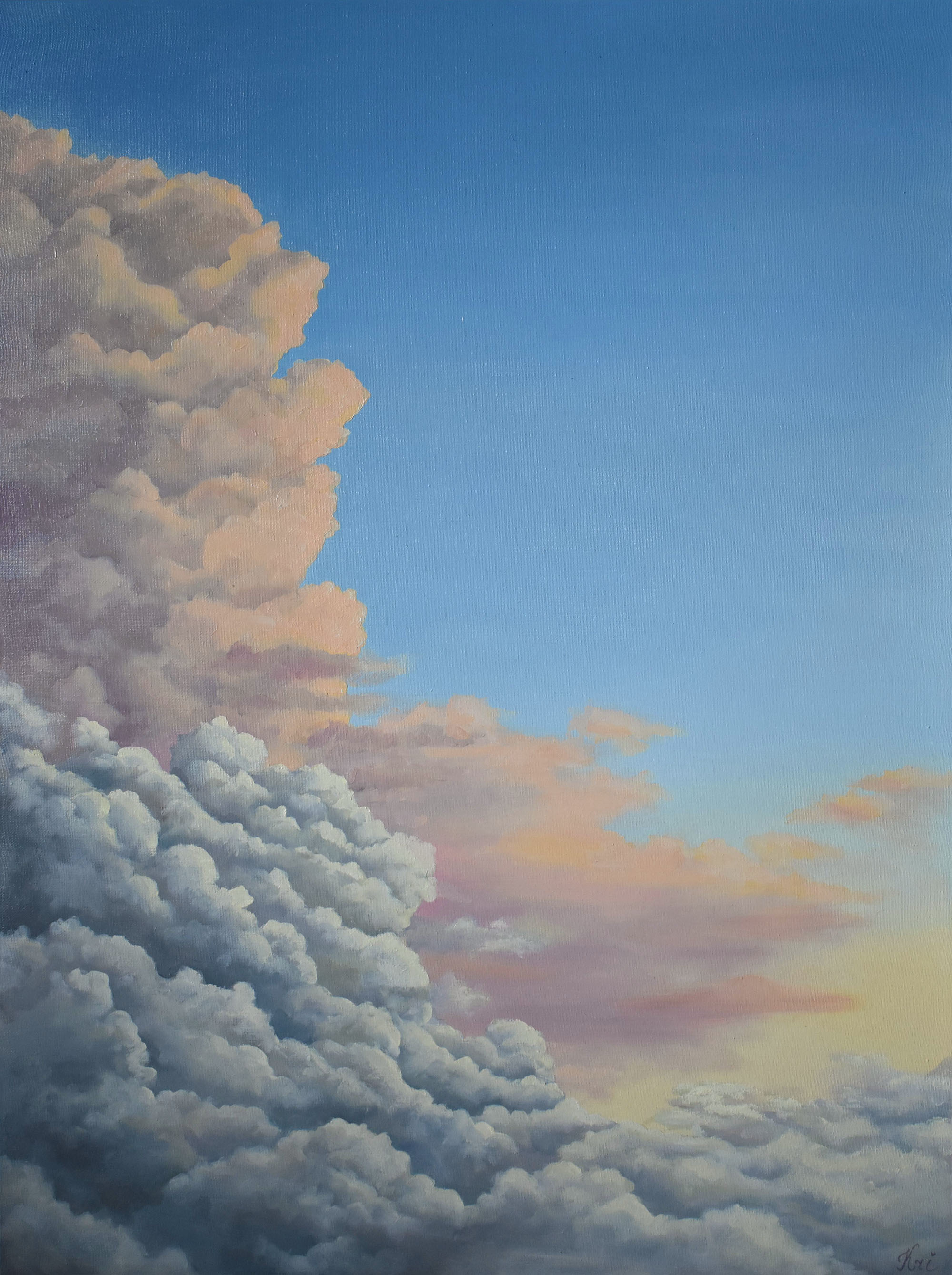 Clouds Painting Sky Canvas Oil Painting 31 by 24 Original Ar | Inspire ...