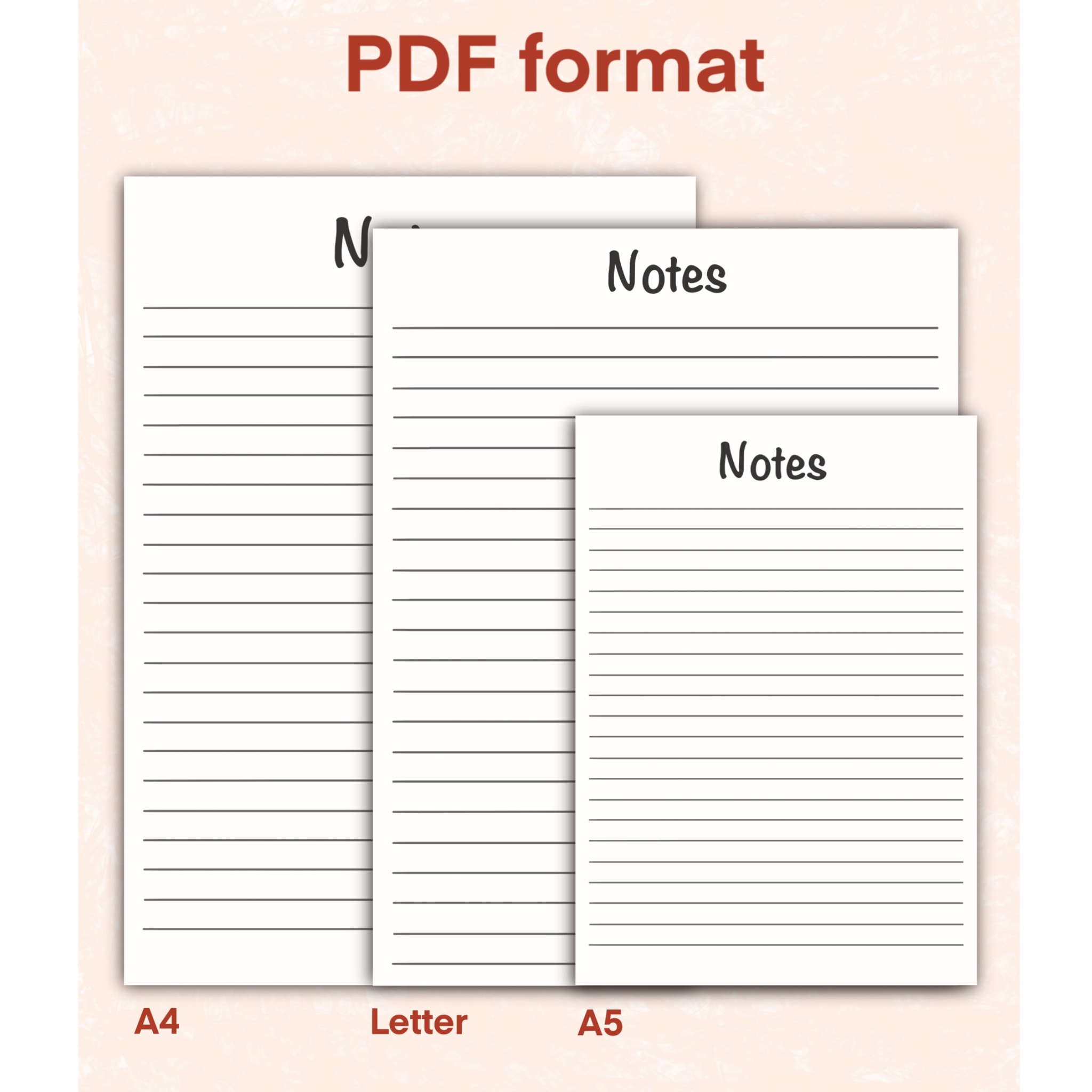 Notes Page Printable, Lined Note Paper, Notes Page Planner, - Inspire ...