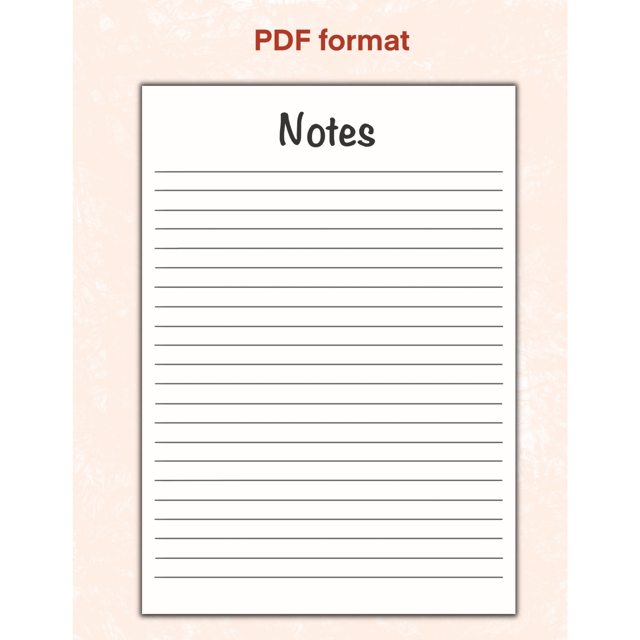 Notes Page Printable, Lined Note Paper, Notes Page Planner, - Inspire ...