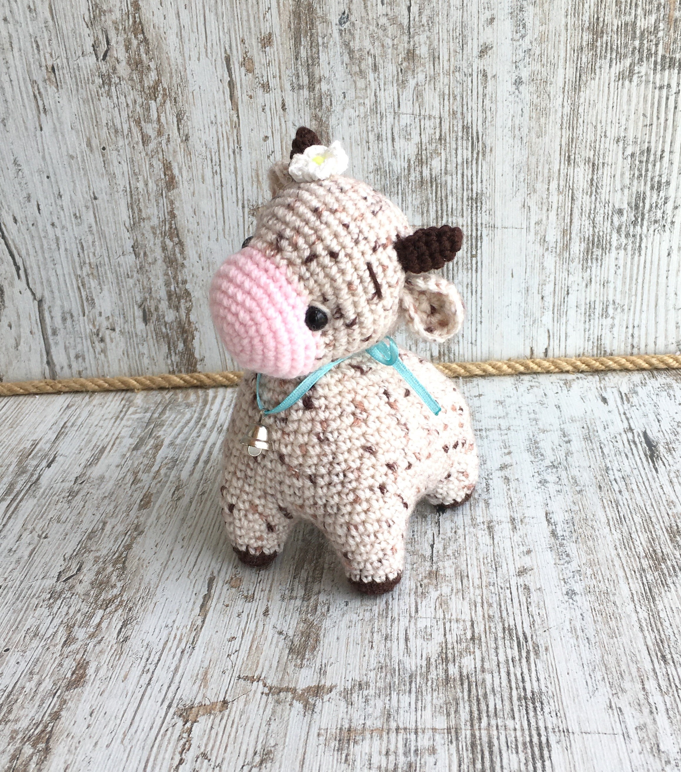 cow crochet toy stuffed animal crochet cow baby gift cow toy - Inspire ...