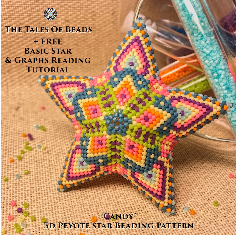 Candy 3D Peyote Star Beading Pattern / Beaded Star Patte - Inspire Uplift