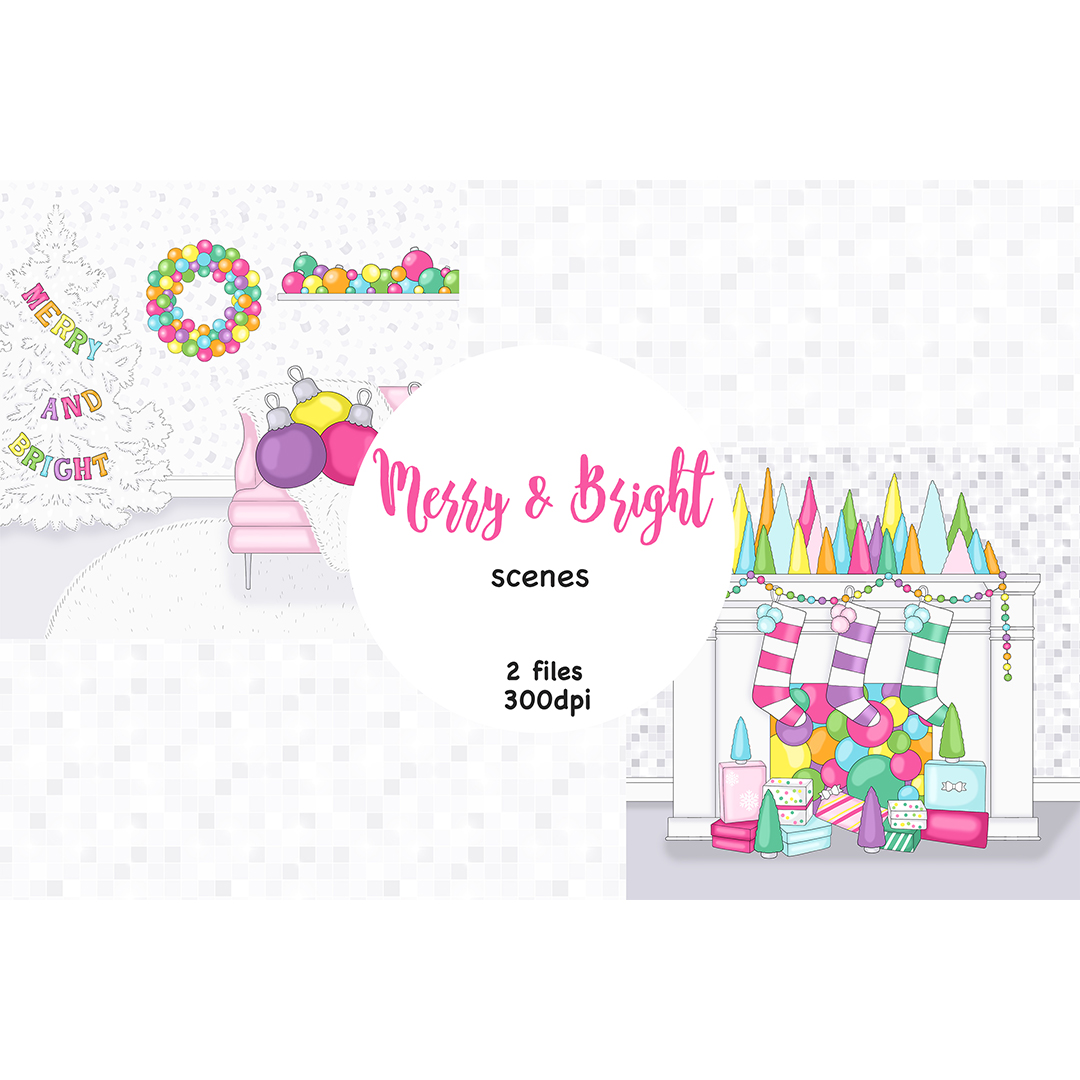 Merry And Bright Illustration | Christmas Home Decoration - Inspire Uplift