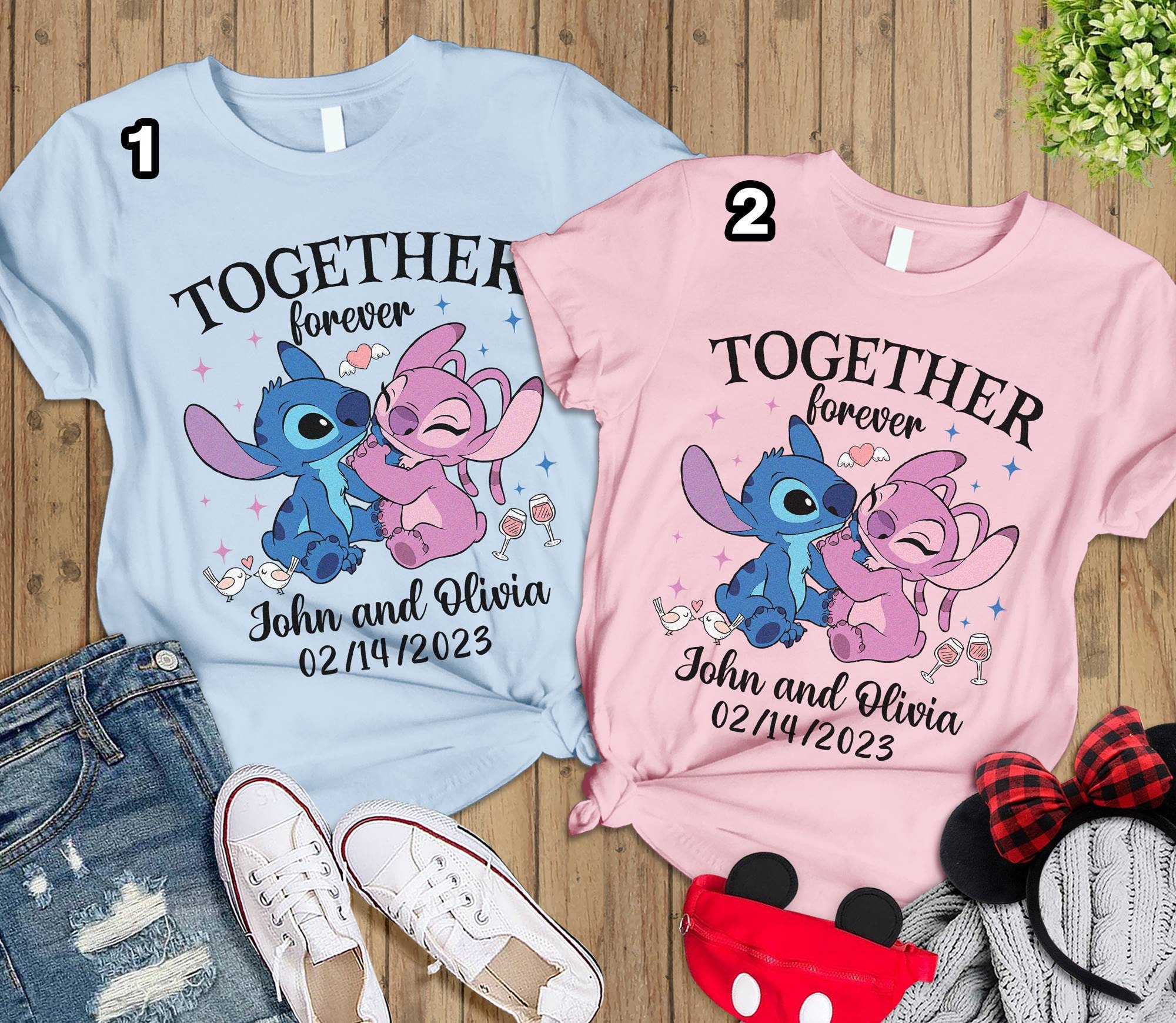 Stitch And Angel Couple Shirt Stitch Angel Together Forever | Inspire ...