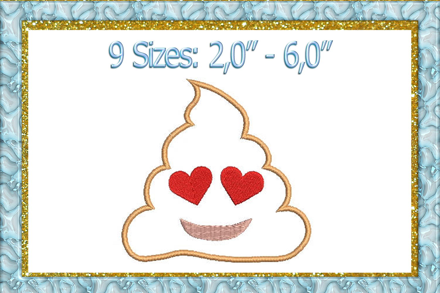 Poop Emoji Applique Machine Embroidery Design | Inspire Uplift