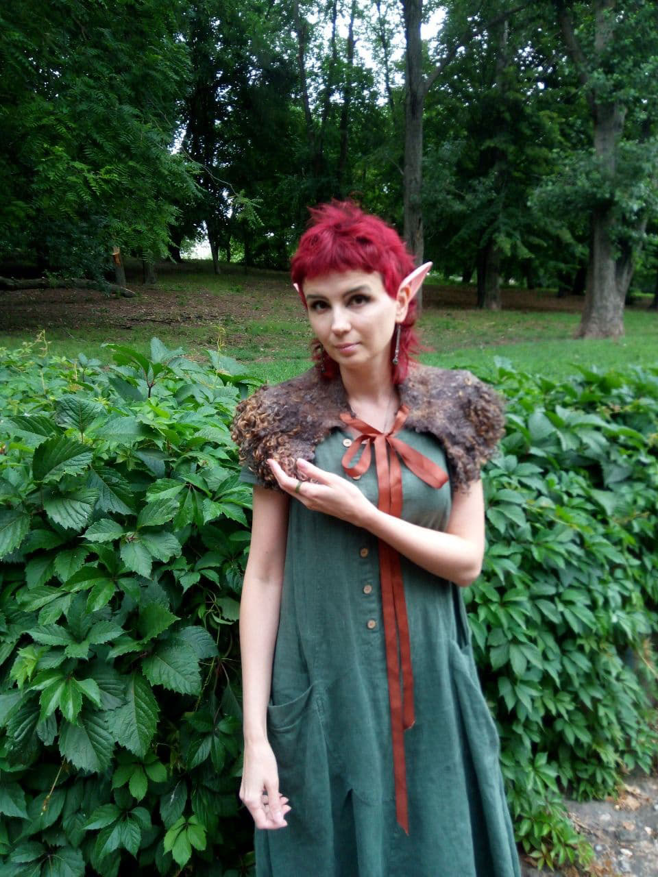 Handmade wool collar with curls Buckwheat honey | Inspire Uplift